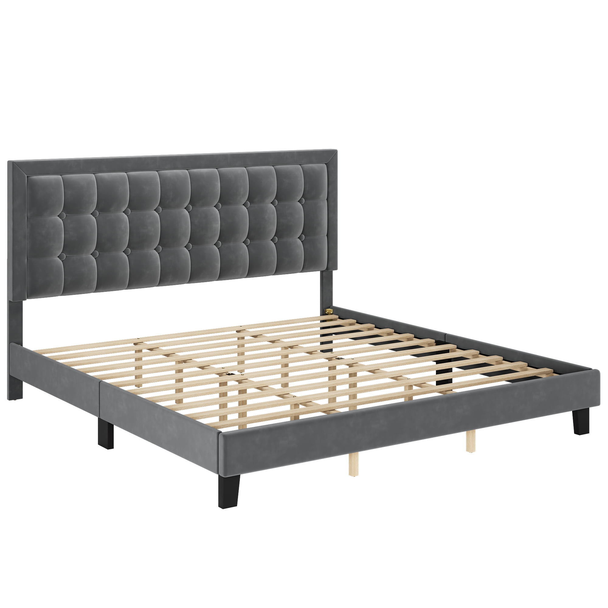 Danolaps Bed Frame with Headboard,Full Size/Queen Bed Frame,Modern Bed ...