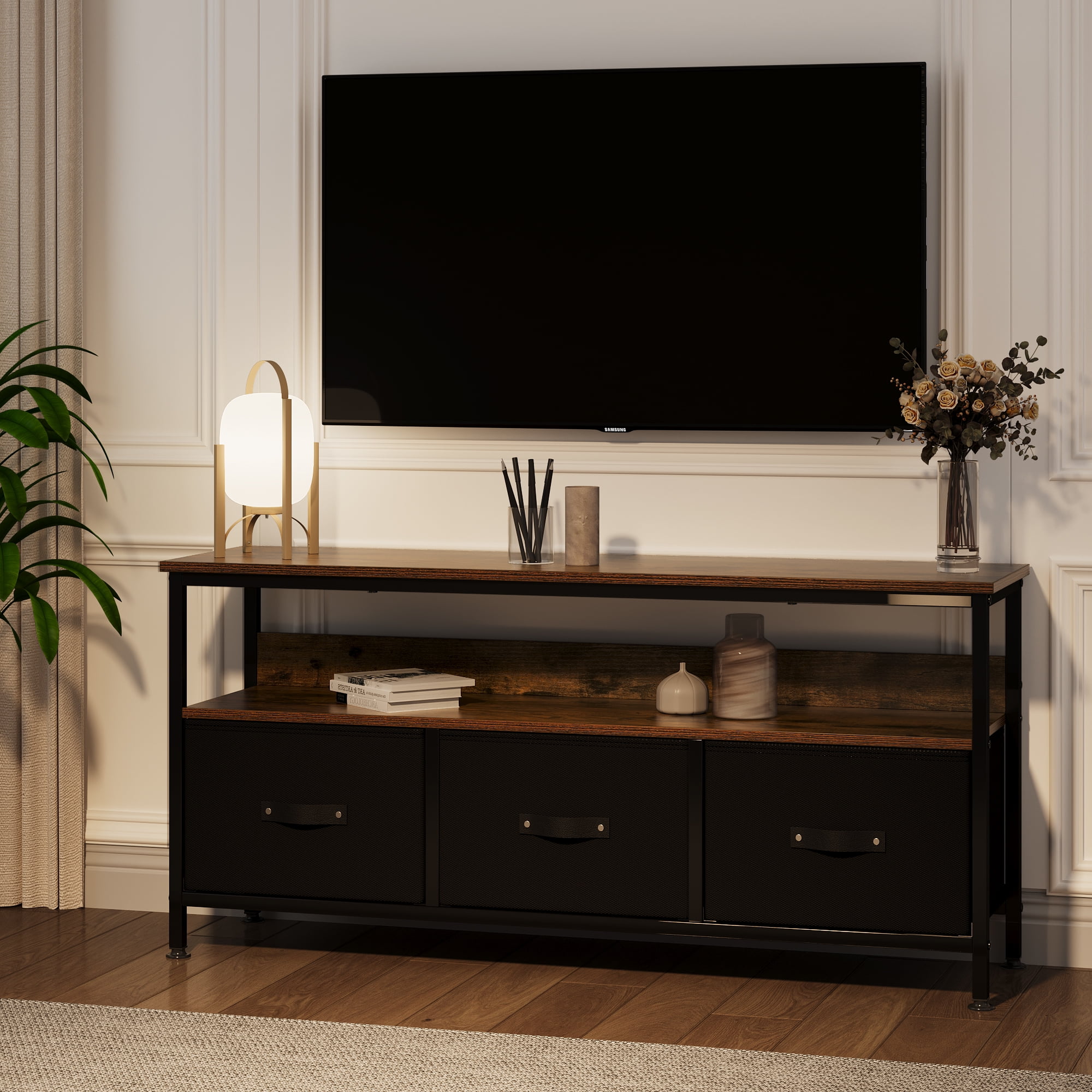 Danolaps Dresser TV Stand,3-Drawers TV Stand,Entertainment Center with ...