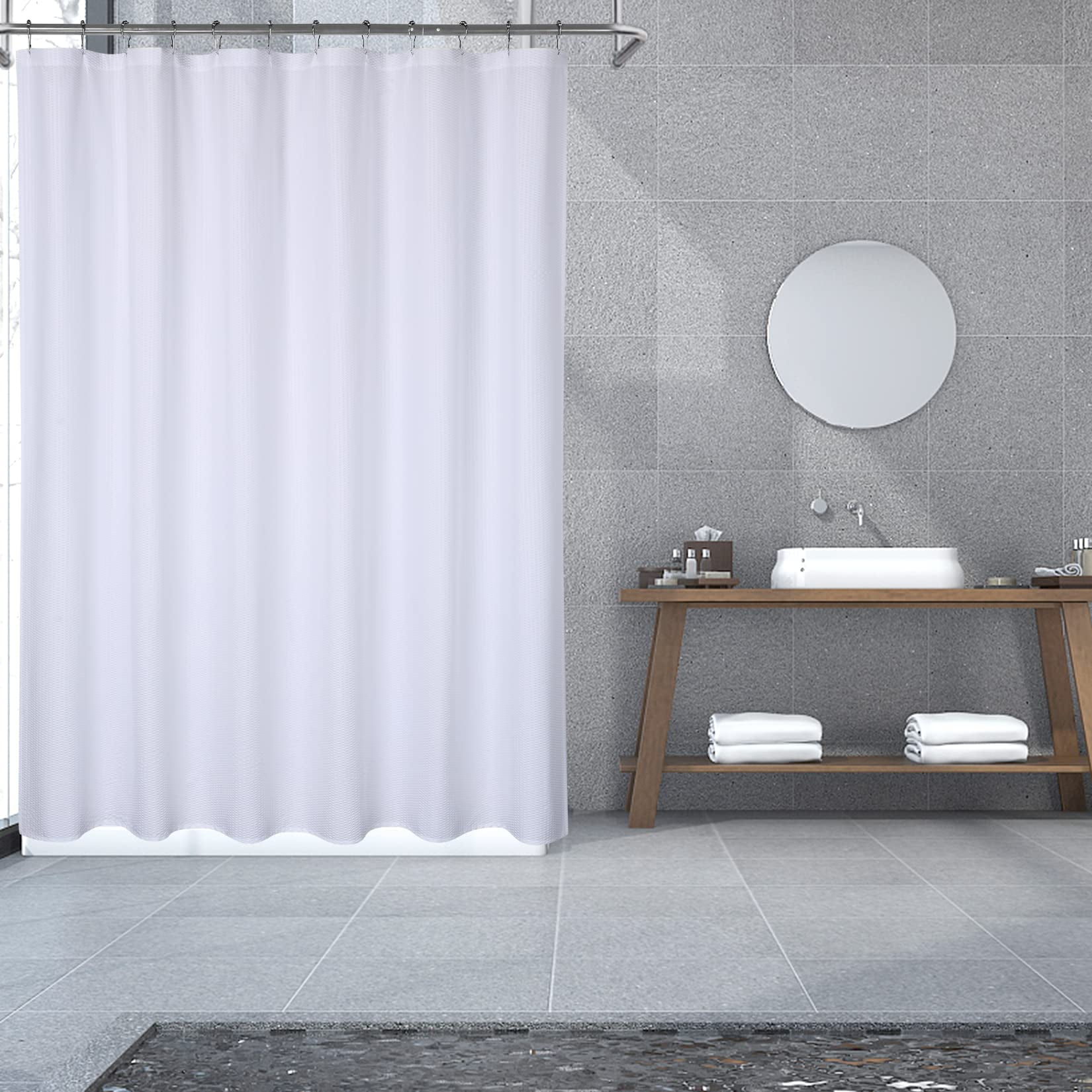 Danolaps Water Resistant Shower Curtain Liner with 3 Magnets - Soft ...