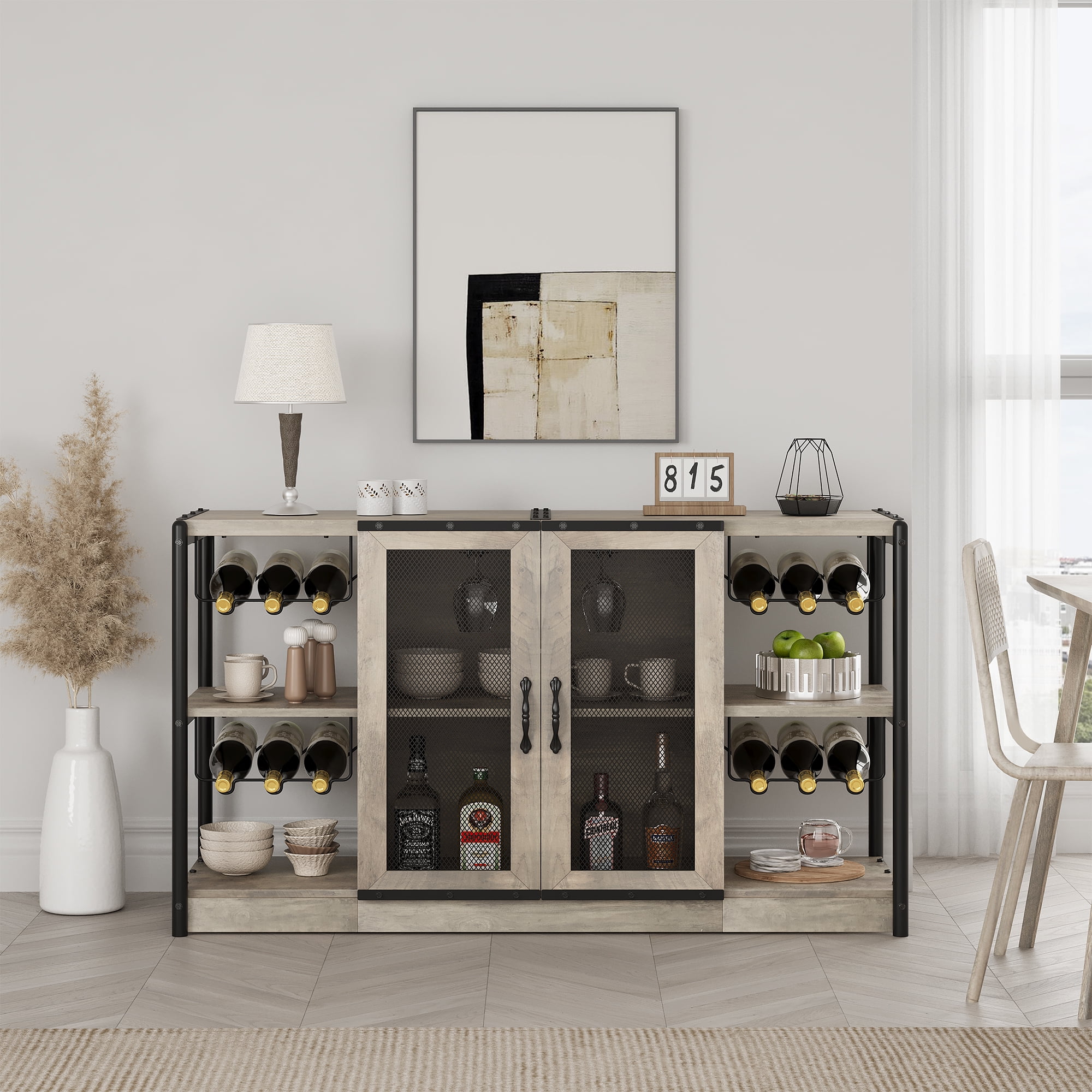 Danolaps Wine Bar Cabinet with Storage and Wine Rack,Liquor Bar Cabinet ...