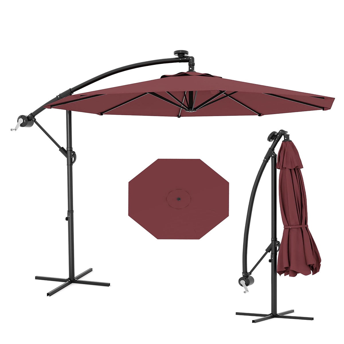 Danolapsi 10FT Offset Patio Umbrella, Hanging Cantilever Umbrella with ...
