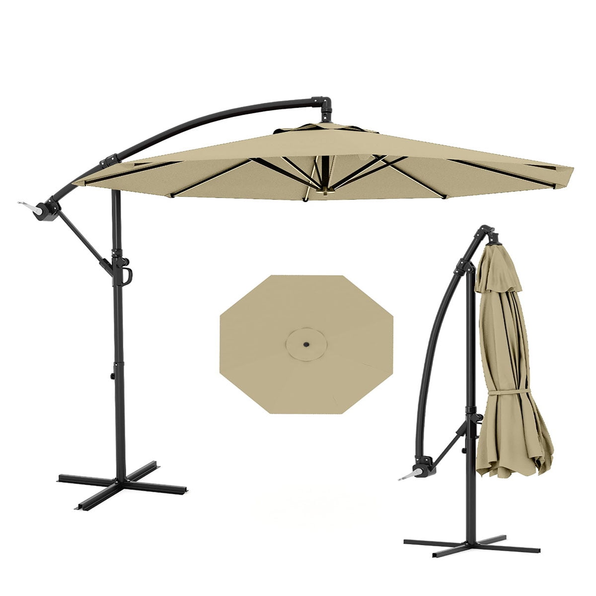 Danolapsi 10FT Offset Patio Umbrella, Hanging Cantilever Umbrella ...