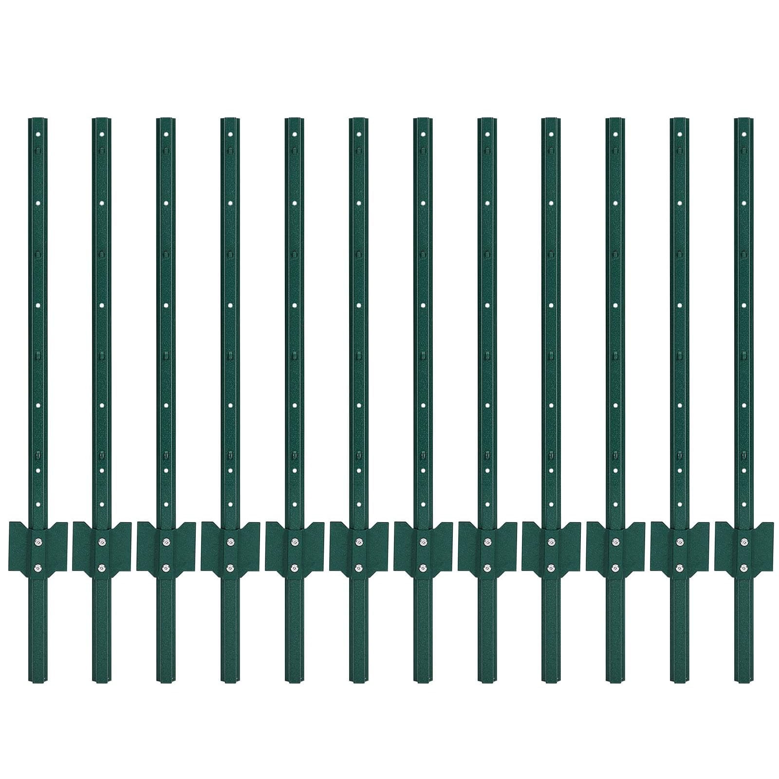 Danolapsi 12PCS Garden Fence Post 5Ft-Heavy Duty Metal Posts for ...
