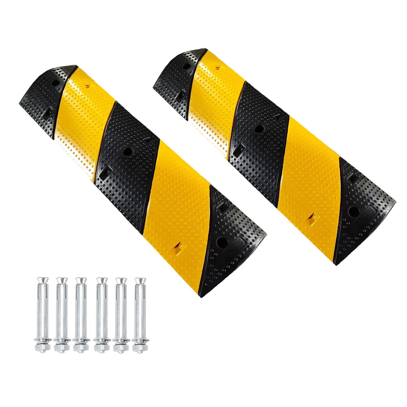 Danolapsi 2 Pack 72" Rubber Speed Bumps, 25000 lbs Load Capacity Speed ...