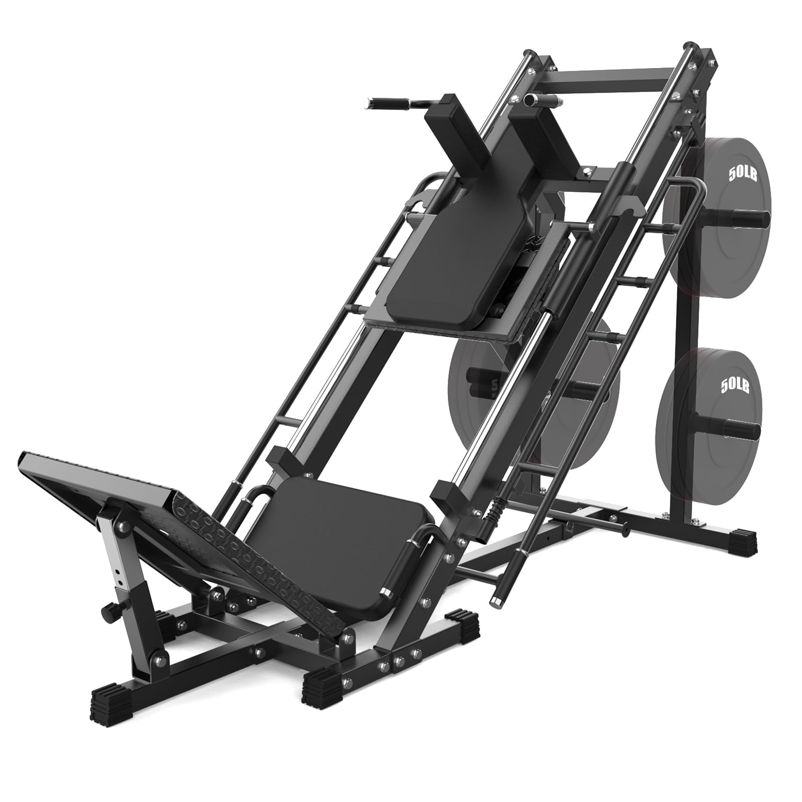 Danolapsi 2-in-1 Adjustable Hack Squat & Leg Press Machine, Heavy-Duty ...