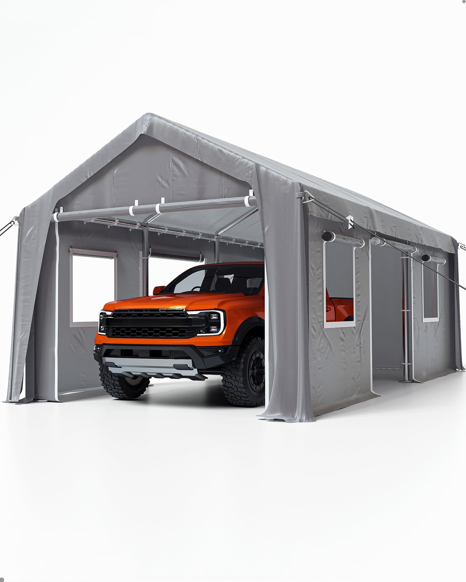 Danolapsi 20'x13'x10' Carport Heavy Duty,Portable Garage with 180G Side ...