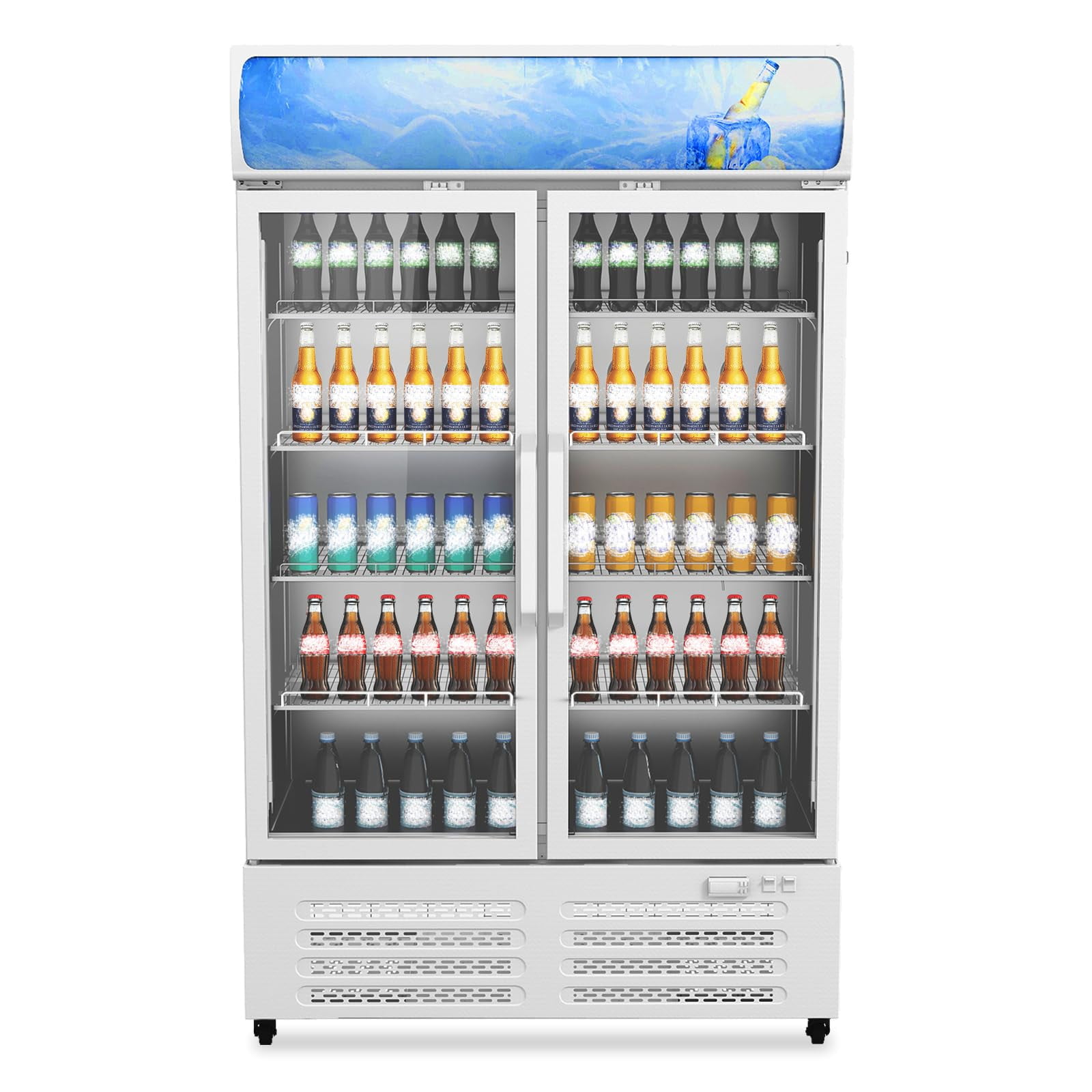 Danolapsi 25 cu.ft Commercial Beverage Display Refrigerator with 2 ...