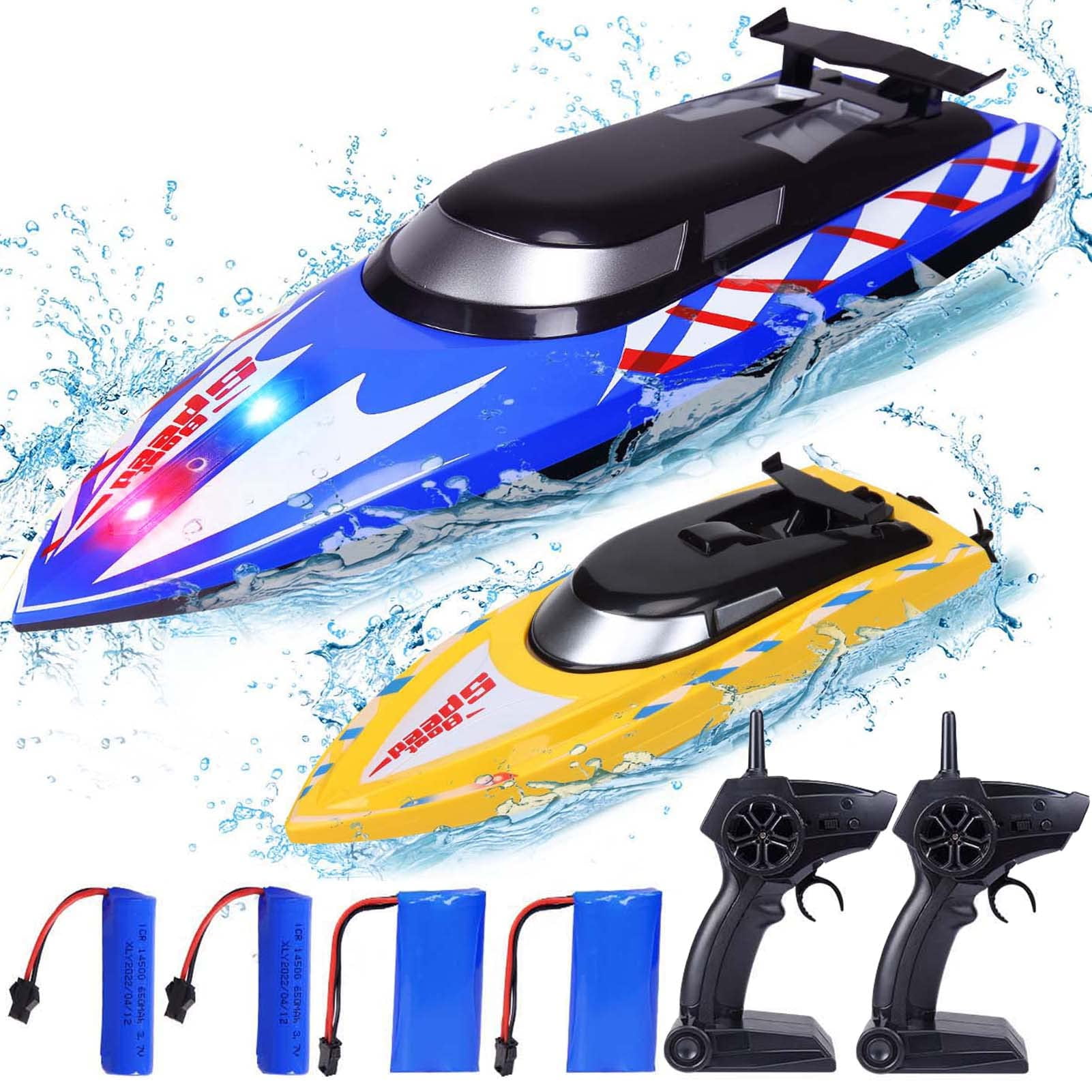 Danolapsi 2Pack RC Boat,20+/10+MPH Remote Control Boats with LED Light ...