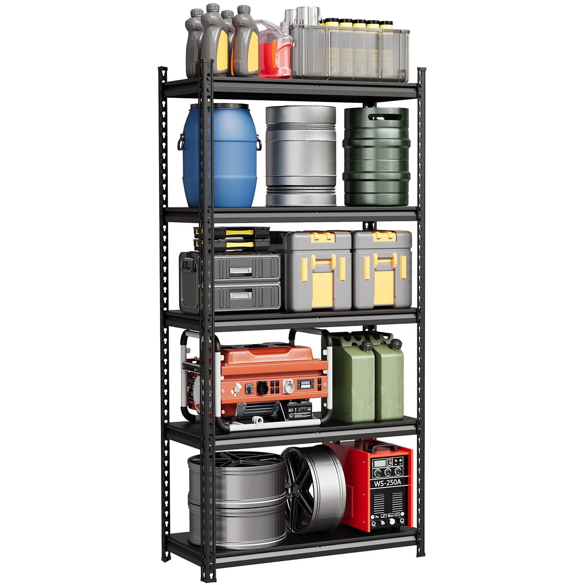 Danolapsi 3-Tier Garage Shelving Unit, Adjustable Steel Utility Storage ...
