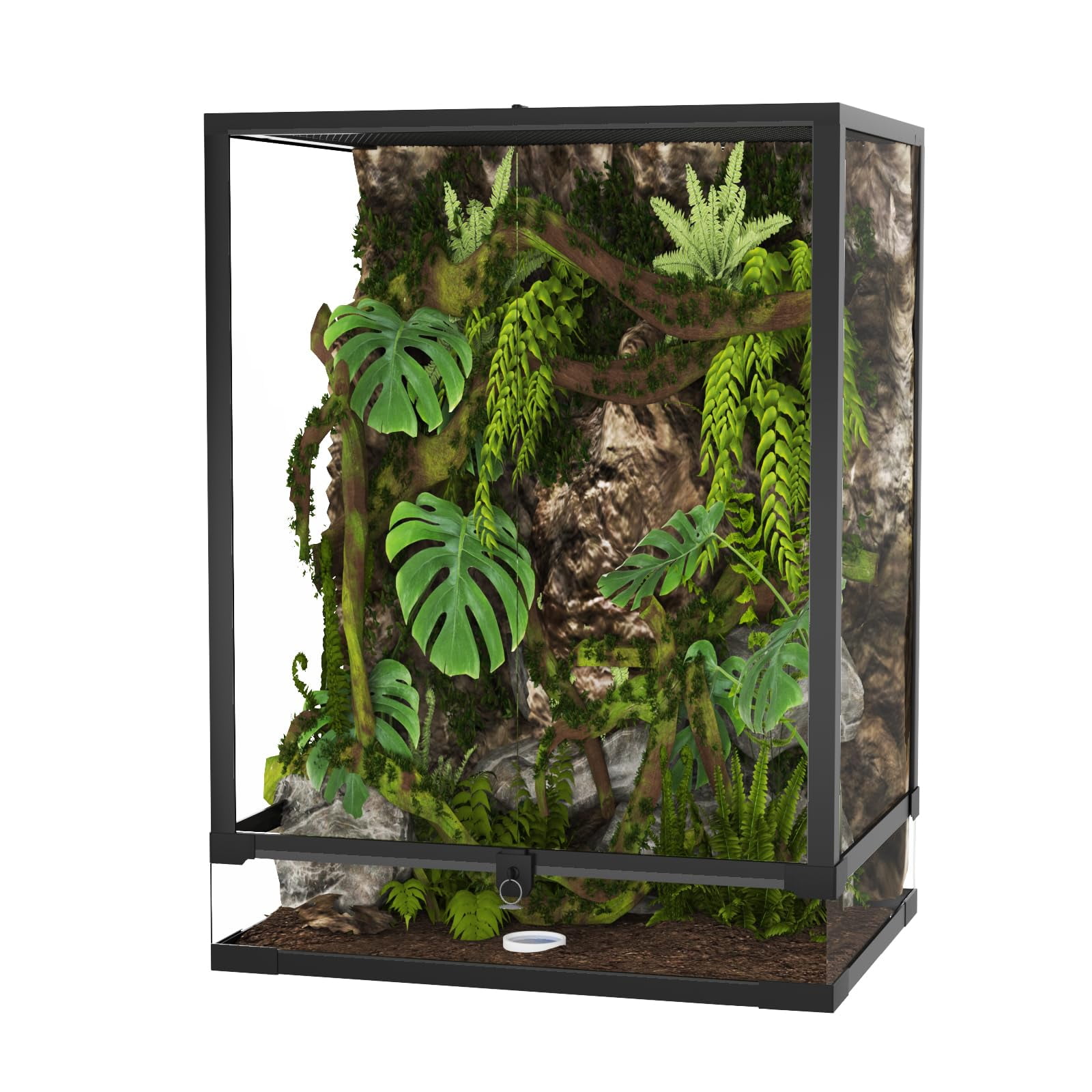 Danolapsi 34 Gallon Reptile Tall Glass Terrarium, 24" x 18" x 18" with ...