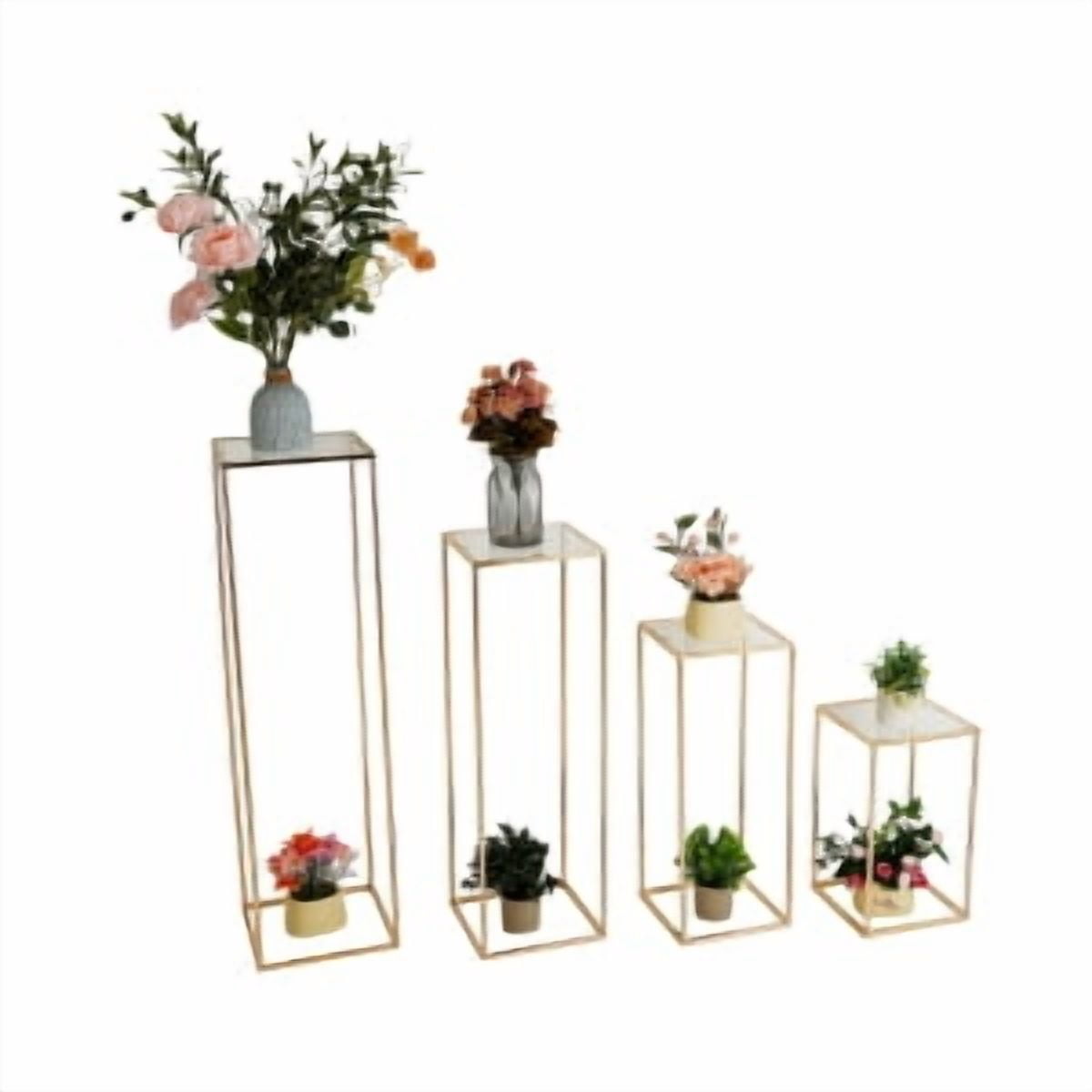 Danolapsi 4 Pieces Tall Acrylic Vase Wedding Centerpieces,Clear Flower ...