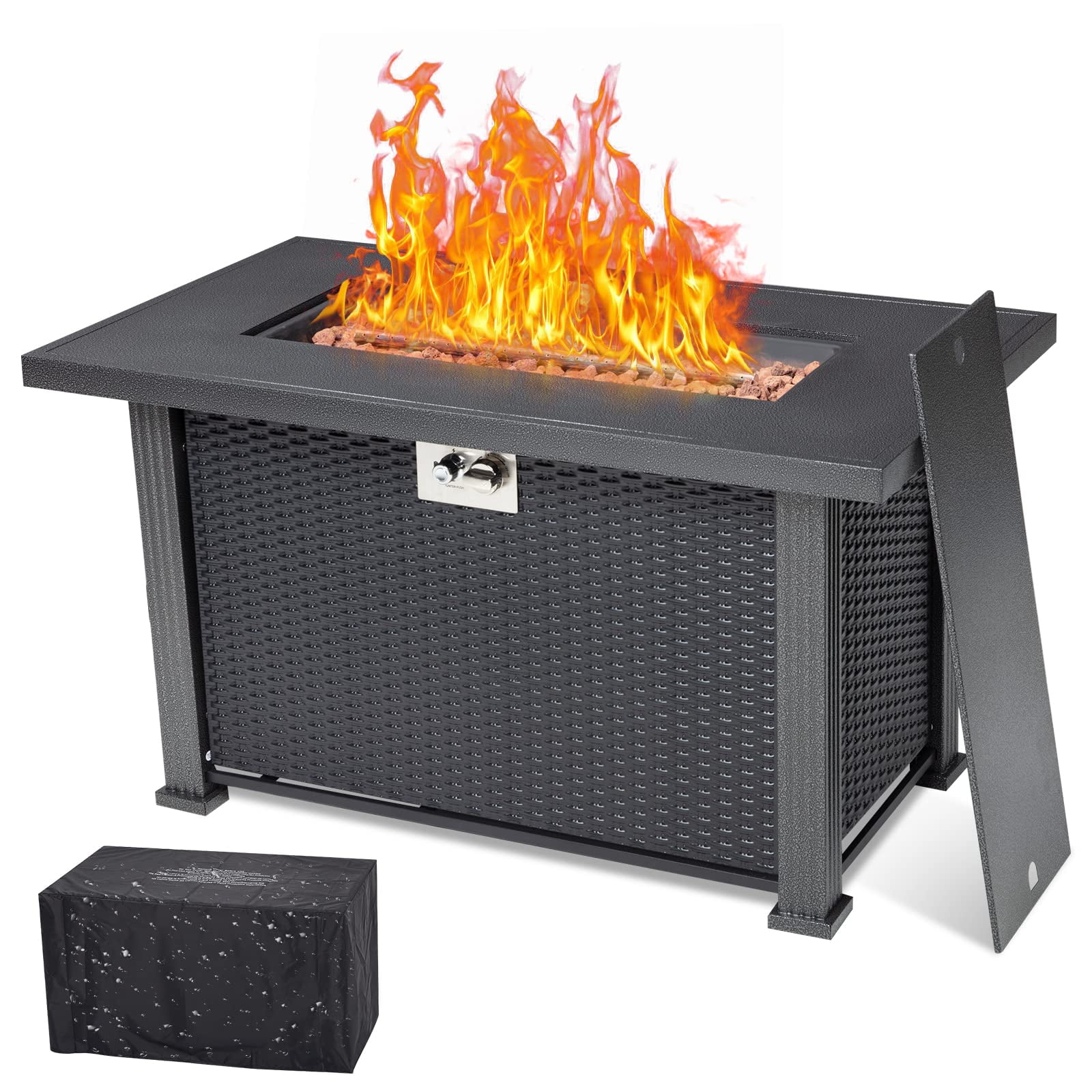 Danolapsi 44 Inch Gas Fire Pit Outdoor Firepit Table, 50000BTU ...