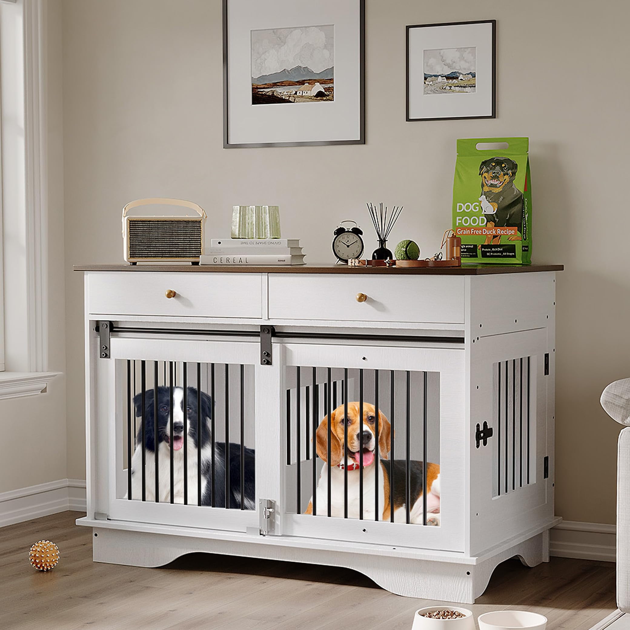 Danolapsi 47" Dog Furniture Crate,Dog Kennel Large Furniture Style Dog ...