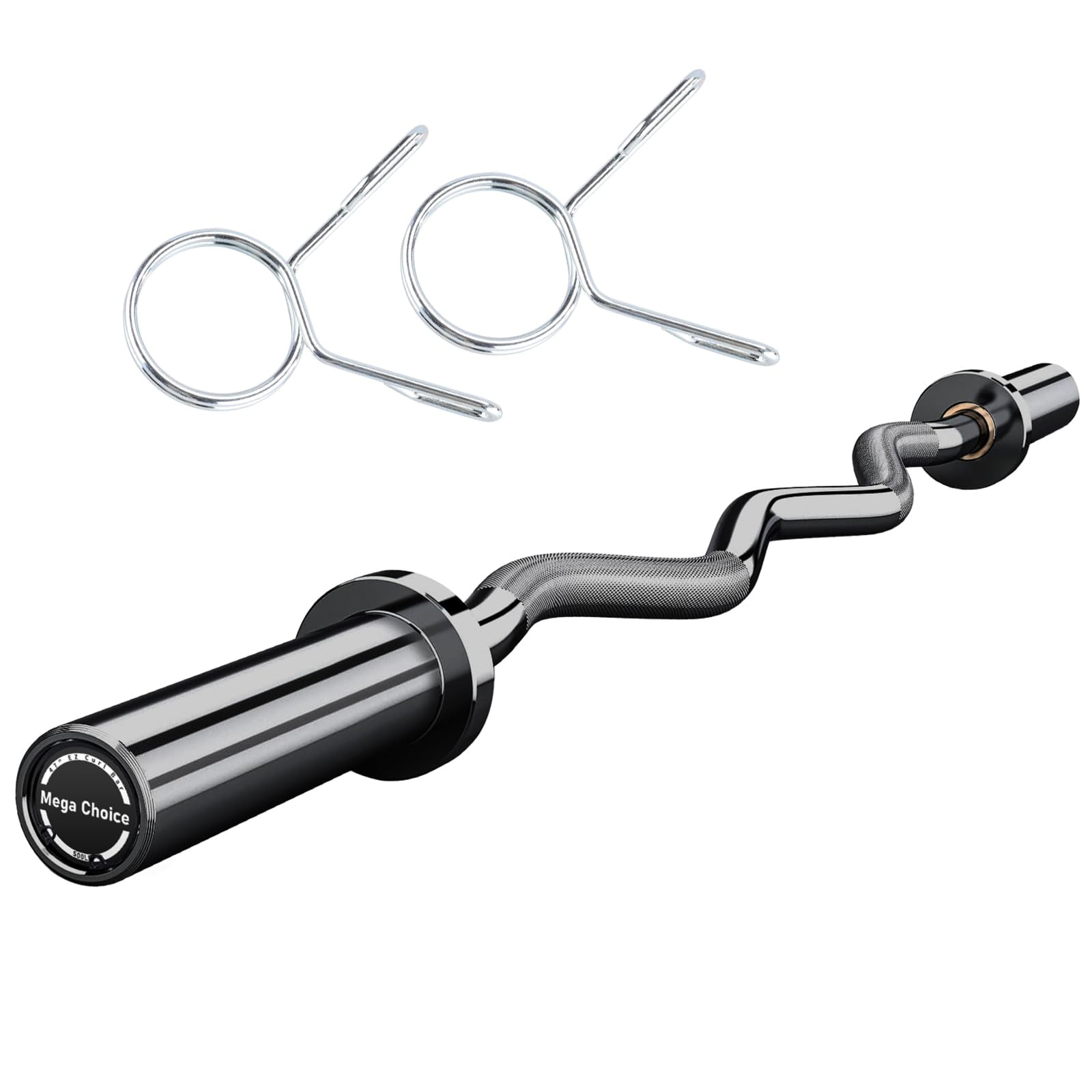Danolapsi 47" Olympi.c EZ Curl Bar,500lb Capacity Heavy Duty Chrome ...