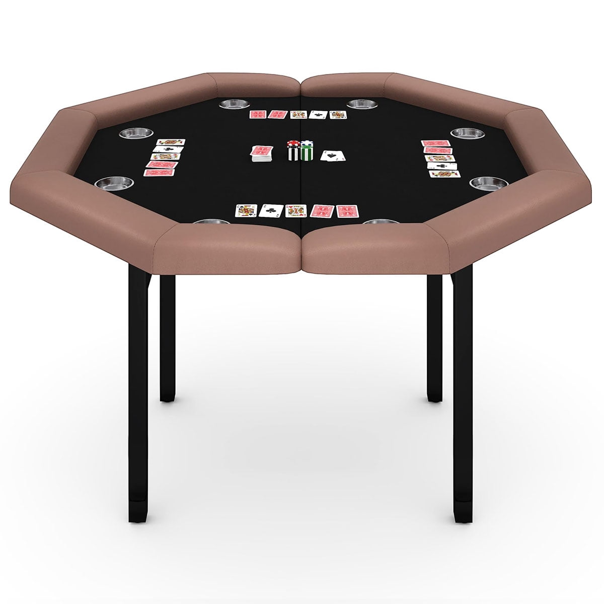 Danolapsi 48" Folding Poker Table with 8 Players, Protable Folding Game ...