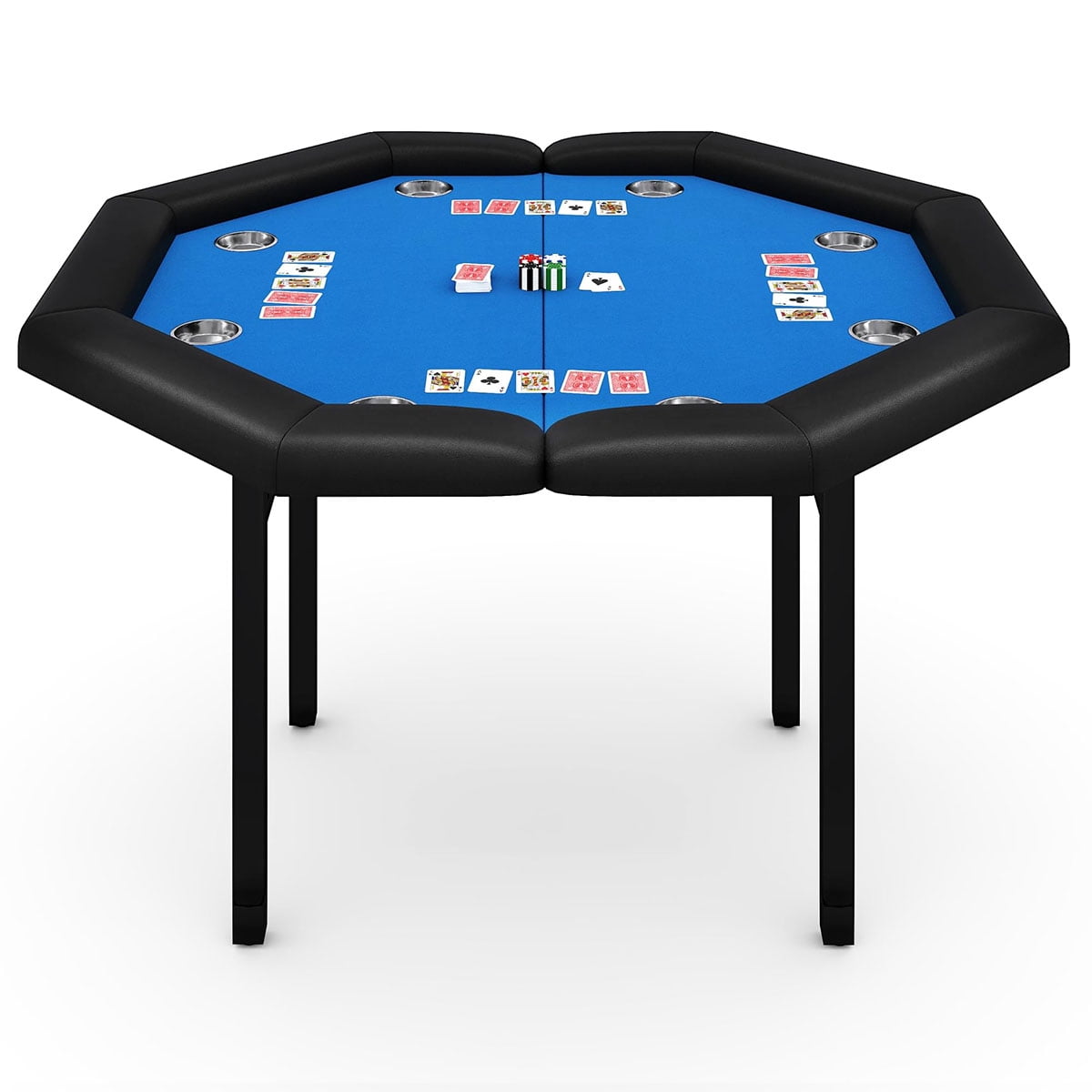Danolapsi 48" Folding Poker Table with 8 Players, Protable Folding Game ...