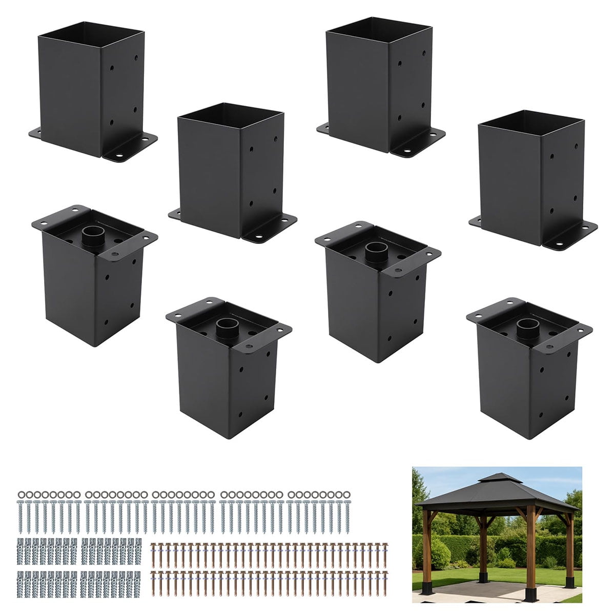 Danolapsi 4x4 Post Base, Heavy-Duty Post Bracket for Concrete & Wood ...