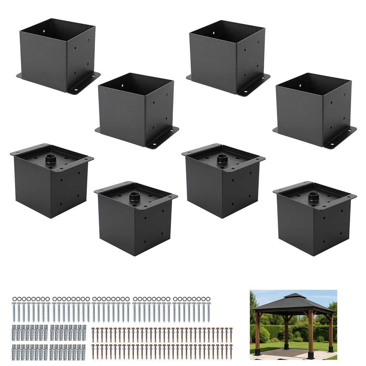 Danolapsi 4x4 Post Base, Heavy-Duty Post Bracket for Concrete & Wood ...