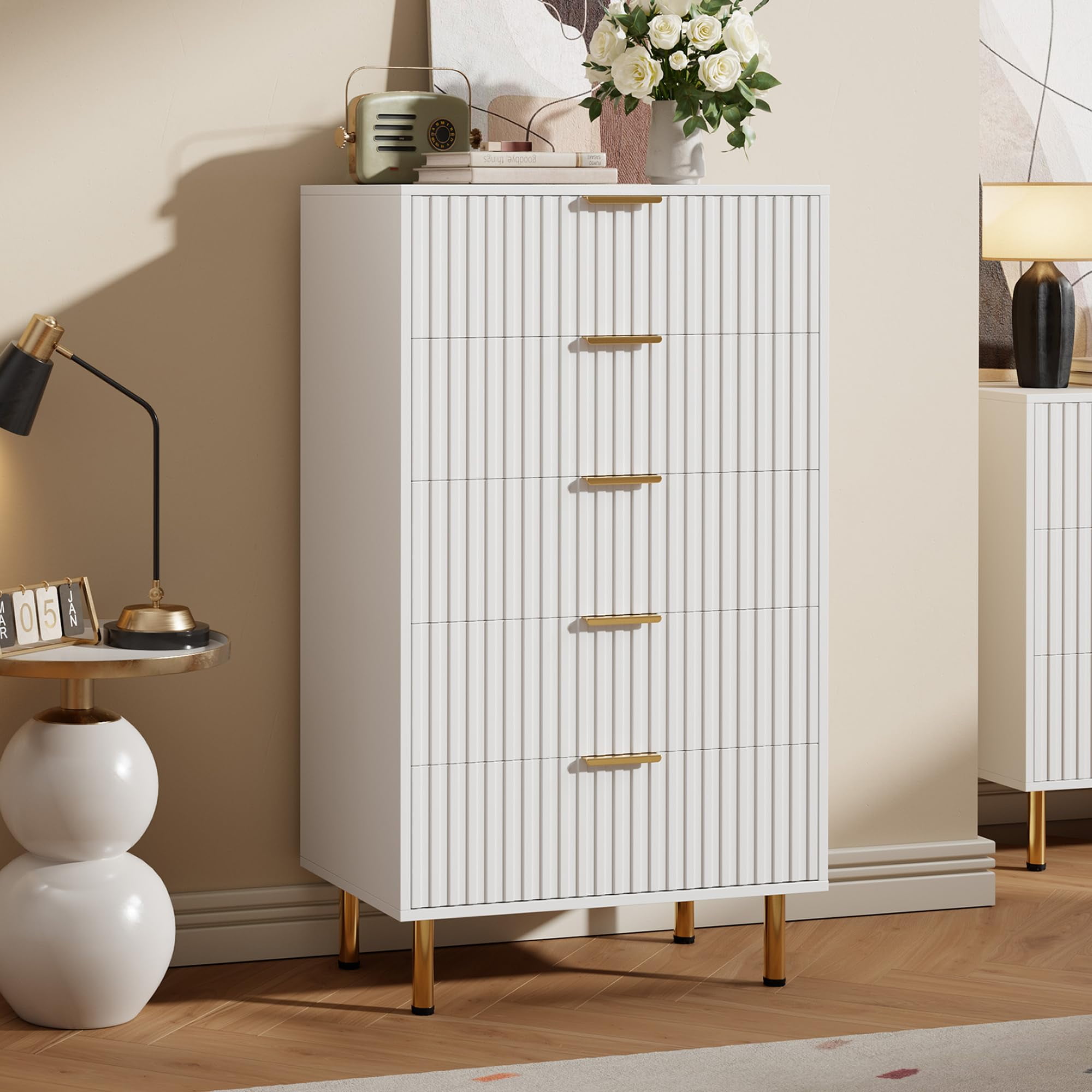 Danolapsi 5 Drawer Dressers for Bedroom,48" Tall Modern Closet Chest of ...