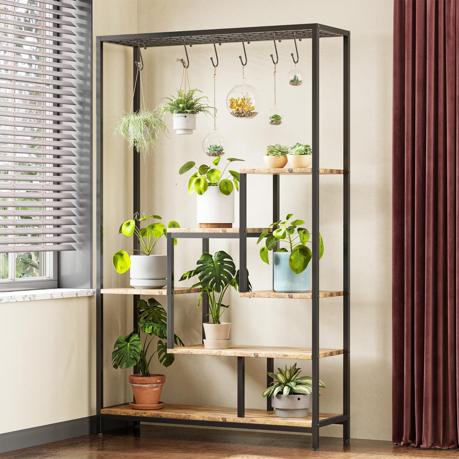 Danolapsi 5-Tier Tall Indoor Plant Stand,70.9 inches Large Metal Plant ...