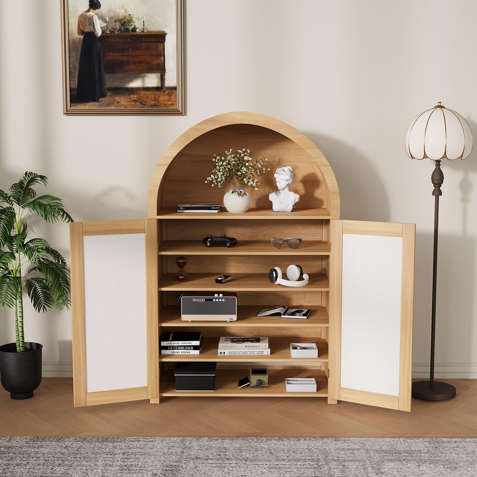 Danolapsi 6 Tiers Arched Shoe Cabinet,Arch Small Kitchen Pantry with ...