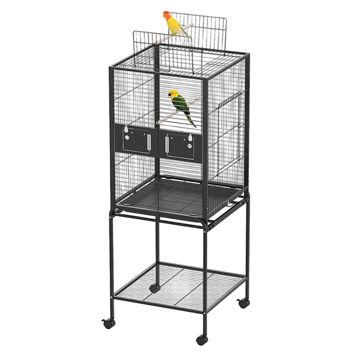Danolapsi 63 Inch Large Parrot Flight Cage with Rolling Stand Wrought ...