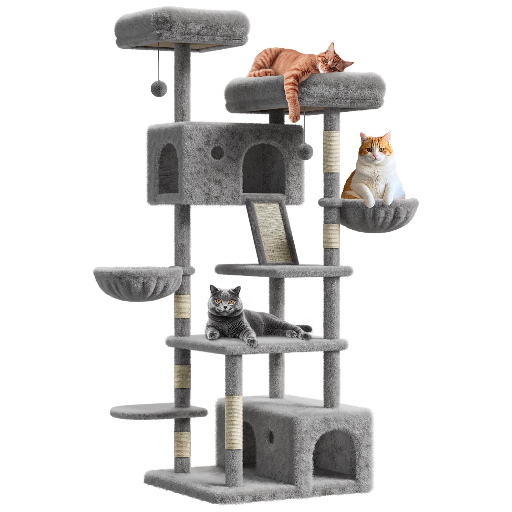 Danolapsi 66 Inches Multi-Level Large Cat Tree for Large Kitties,Big ...