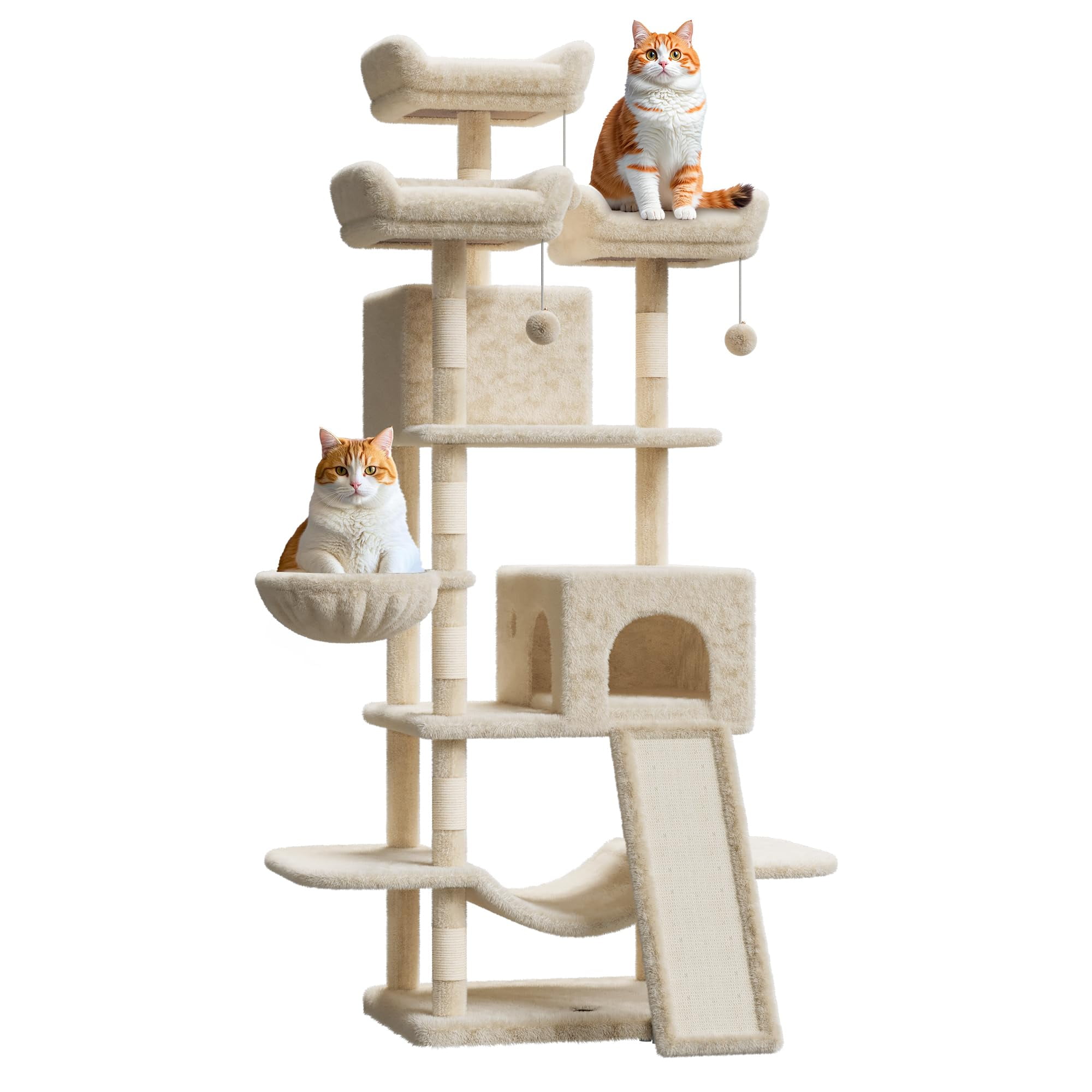 Danolapsi 68 Inches Multi-Level Large Cat Tree for Large Kitties,Heavy ...