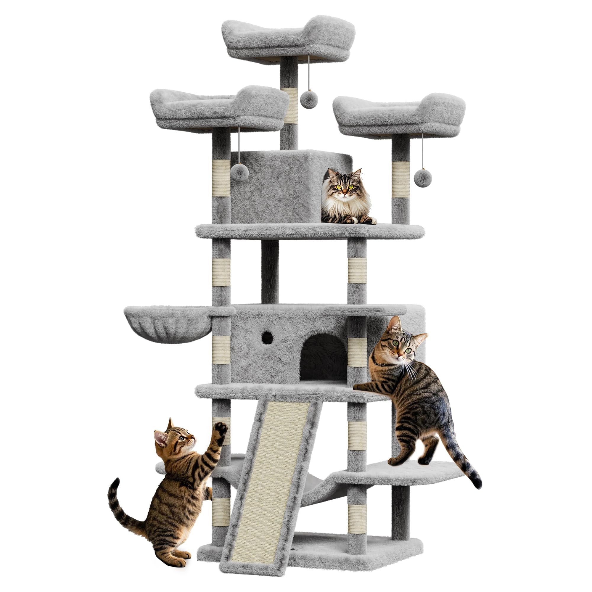 Danolapsi 68 Inches Multi-Level Large Cat Tree for Large Kitties,Heavy ...