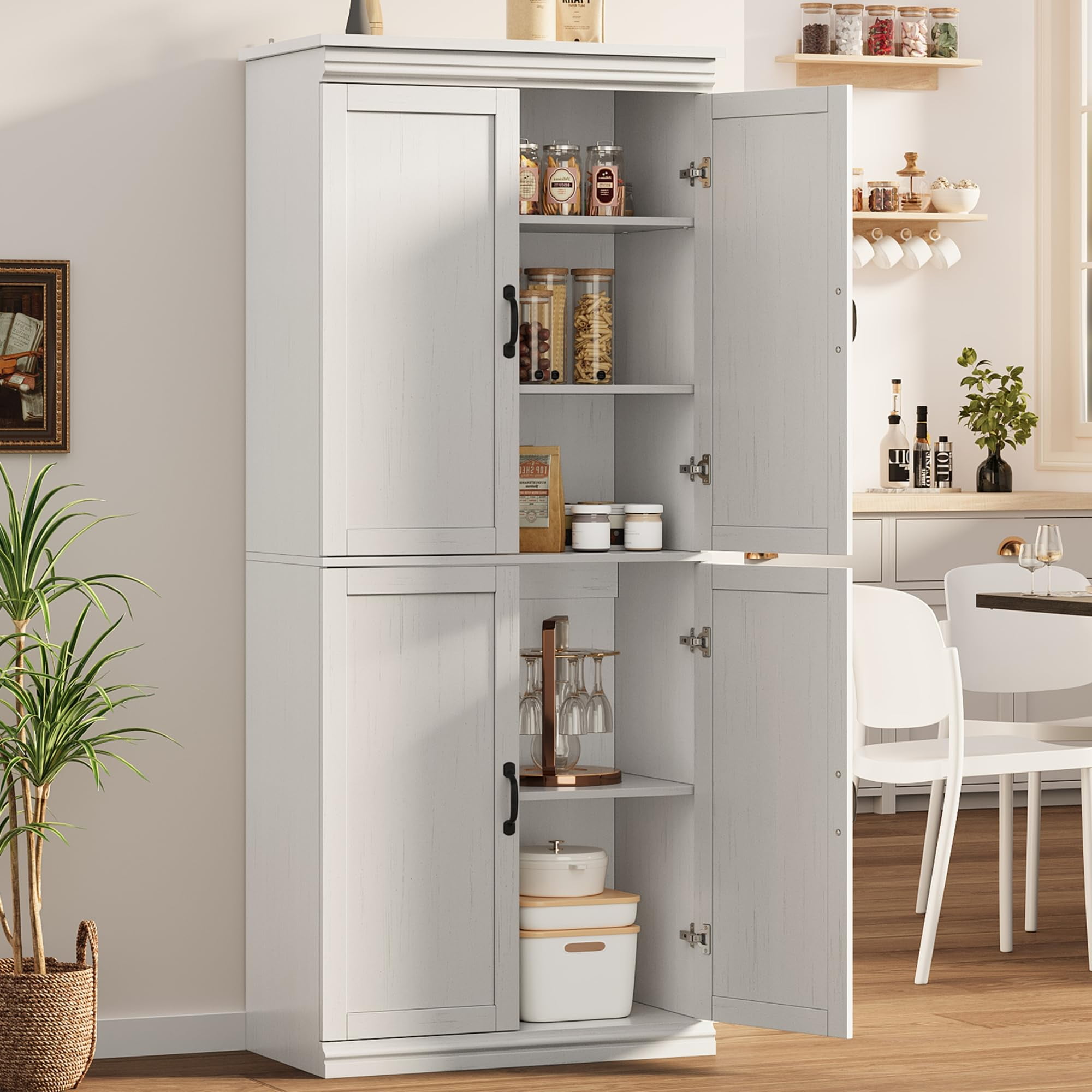 Danolapsi 70" Kitchen Pantry Cabinet,Freestanding Kitchen Pantry ...