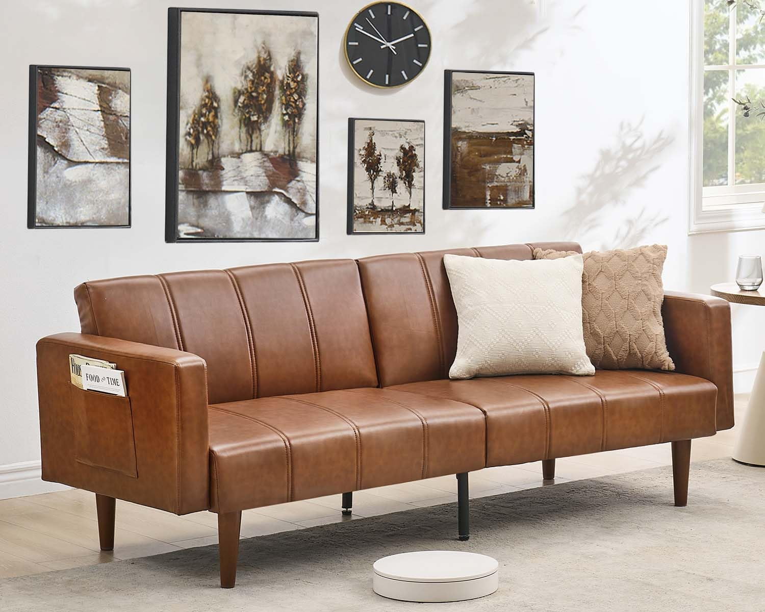 Danolapsi 75" Futon Sofa Bed, Mid-Century Modern Futon Couch ...