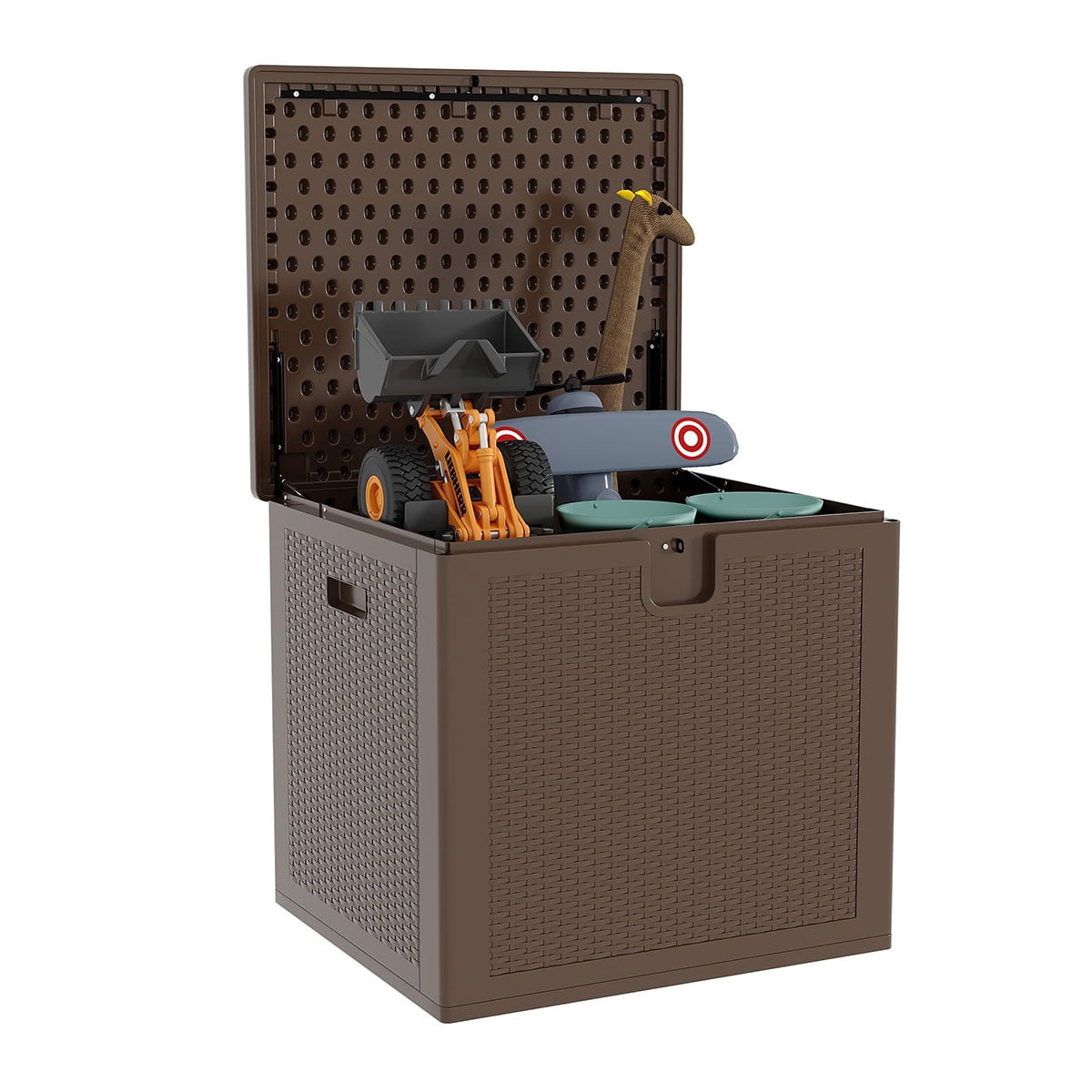 Danolapsi 80 Gallon Outdoor Storage Box Waterproof,Lockable Resin Deck ...