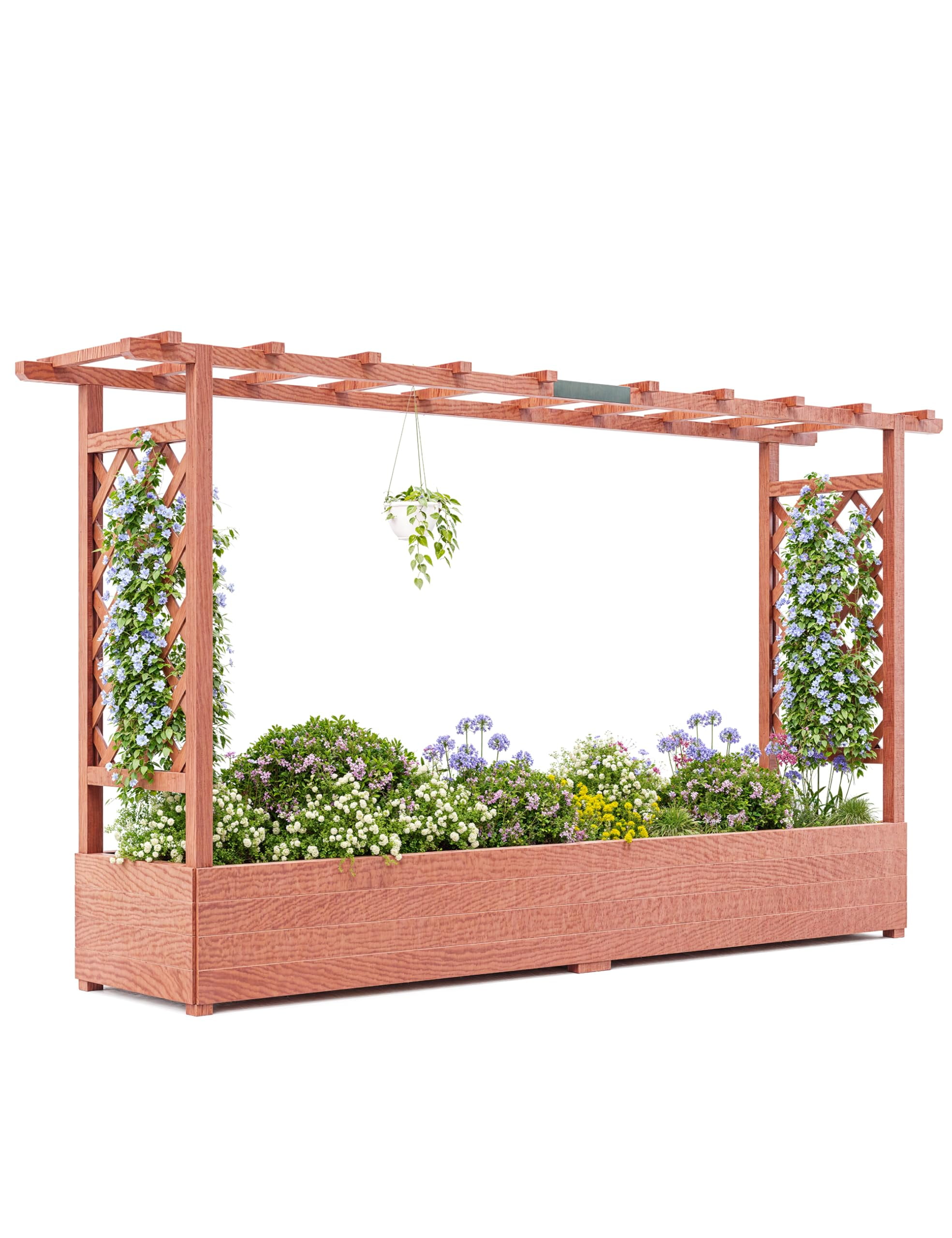 Danolapsi Arched Trellis Garden Planter with Hanging Roof,Elevated ...