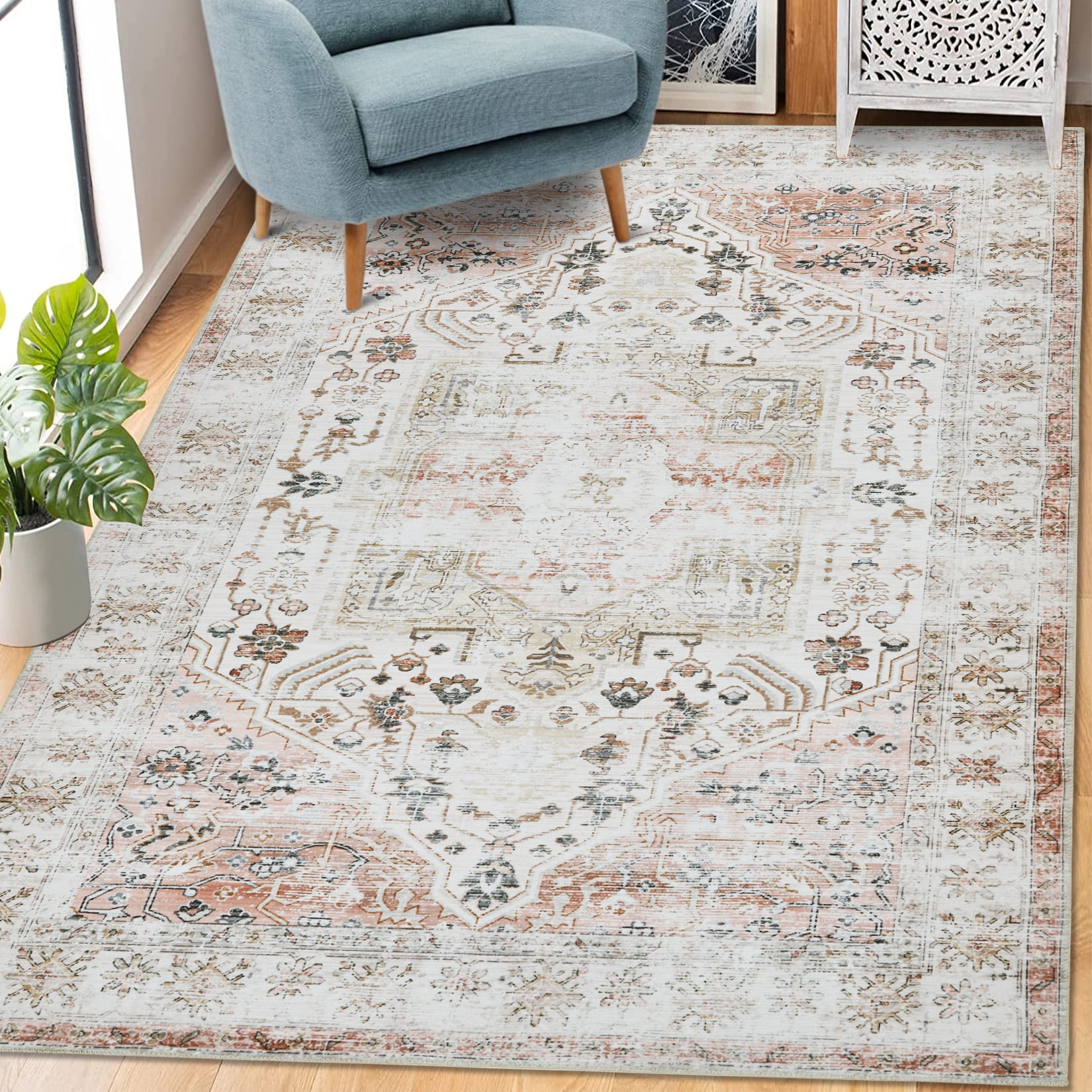 Danolapsi Area Rug Living Room Rugs - 8x10 Large Machine Washable Boho ...