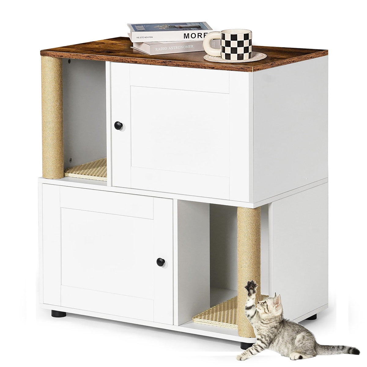 Danolapsi Cat Litter Box Enclosure for 2 Cats, Litter Box Enclosure ...