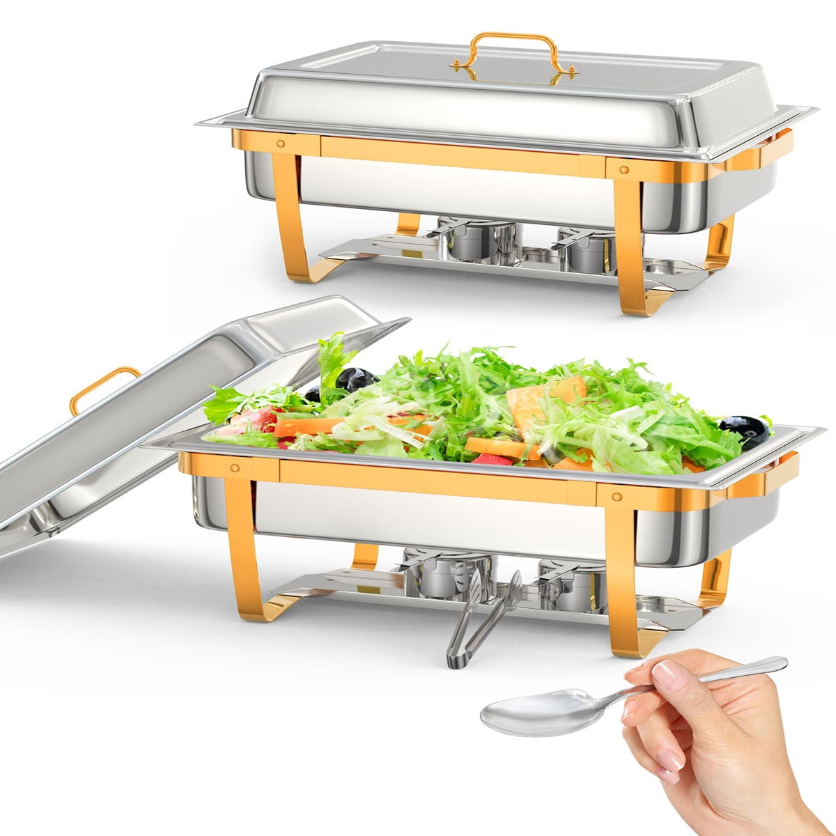 Danolapsi Chafing Dish Buffet Set,2 Packs 8 QT Chafing Dishes for ...