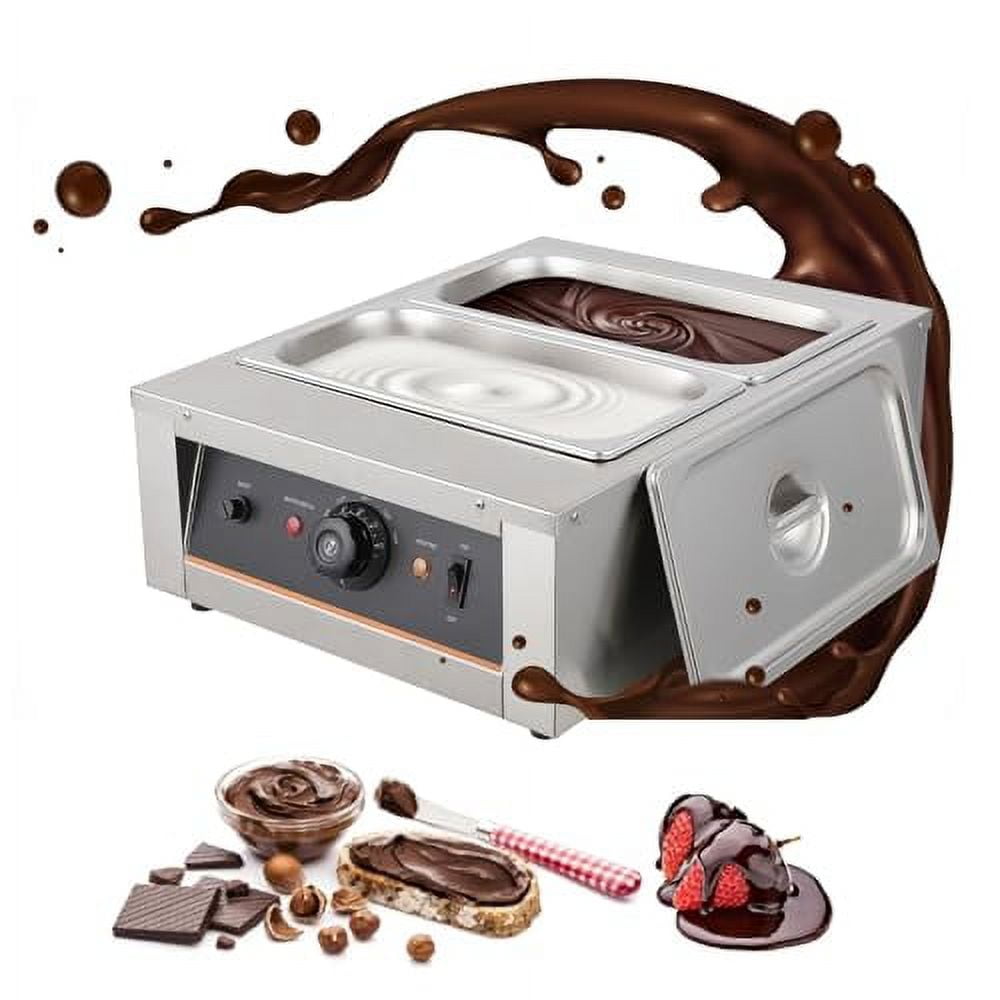 Danolapsi Commercial Chocolate Melting Pot, 6 Lbs 2 Tanks Stainless ...