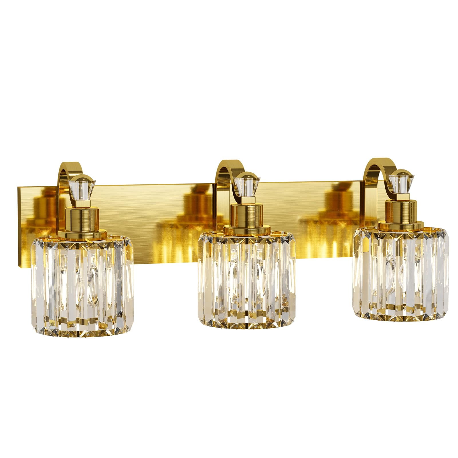 Danolapsi Crystal Gold Bathroom Vanity Light 3 Light Modern Bathroom ...