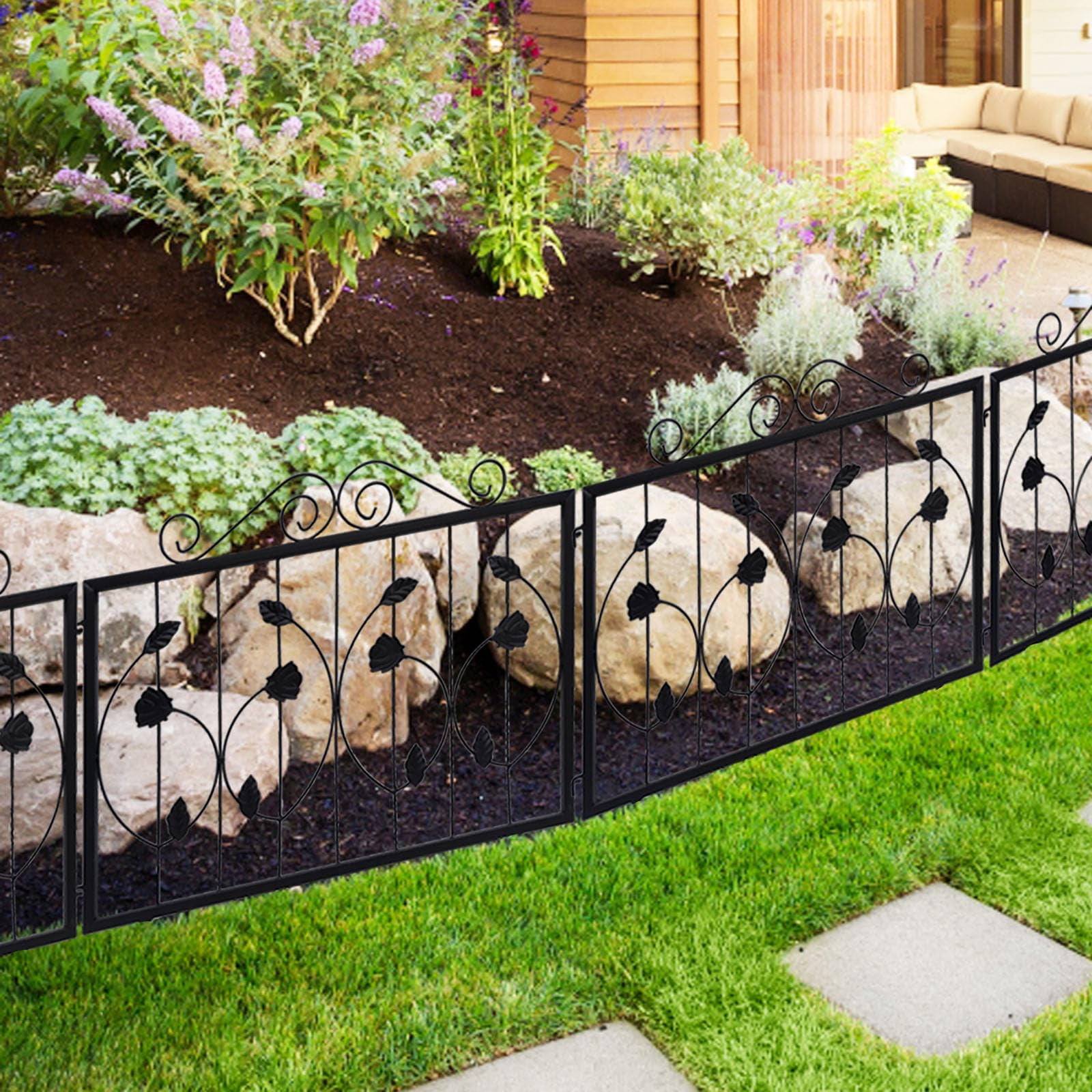 Danolapsi Decorative Garden Fence 4 Pack, 23.6in (H) x 7.9ft (L ...