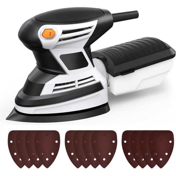 DEKO Electric Sander with 16 Sandpapers, 14000RPM, 5-Inch, High ...