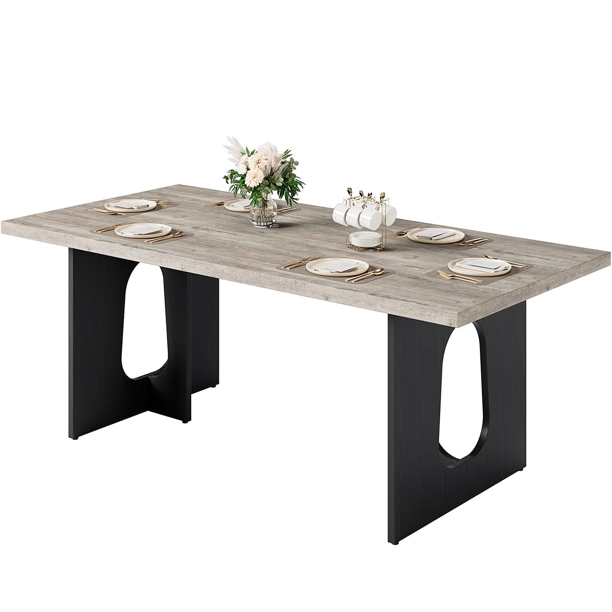 Danolapsi Dining Table for 6-8 People,71" Kitchen Table with Extra ...