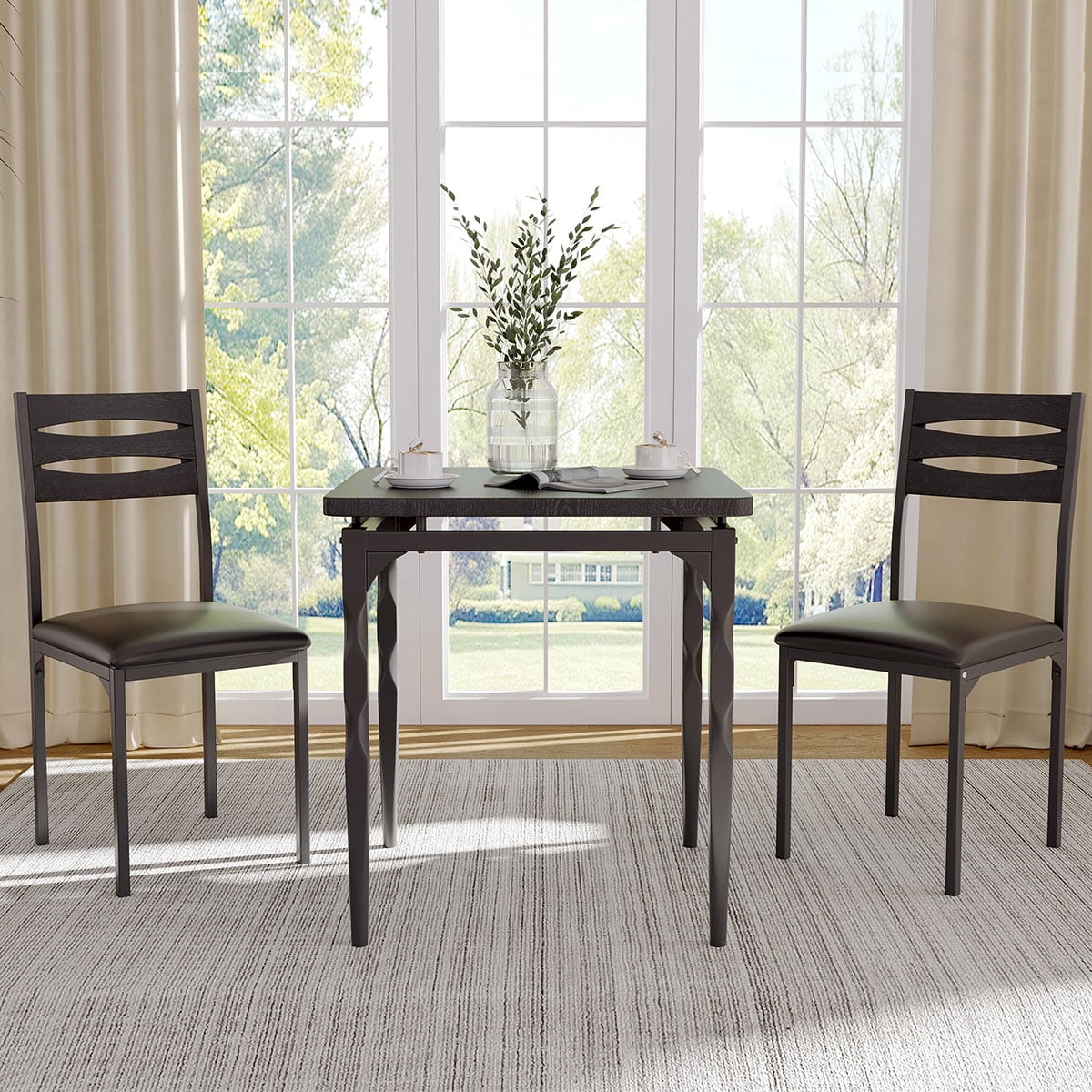 Danolapsi Dining Table Set for 2, 3 Piece Dining Table and Chairs Set ...