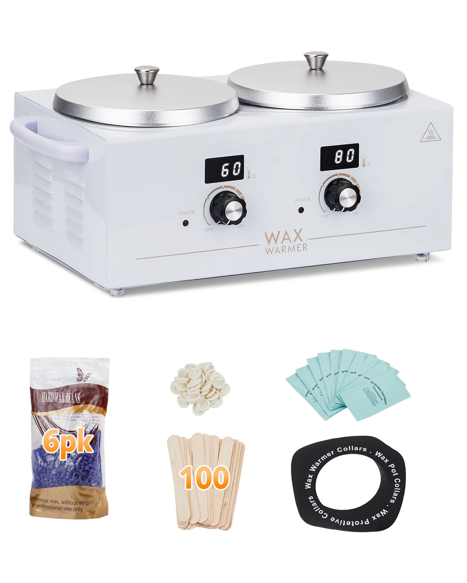 Danolapsi Double Wax Pot Warmer Professional,At Home Waxing Kit Digital ...