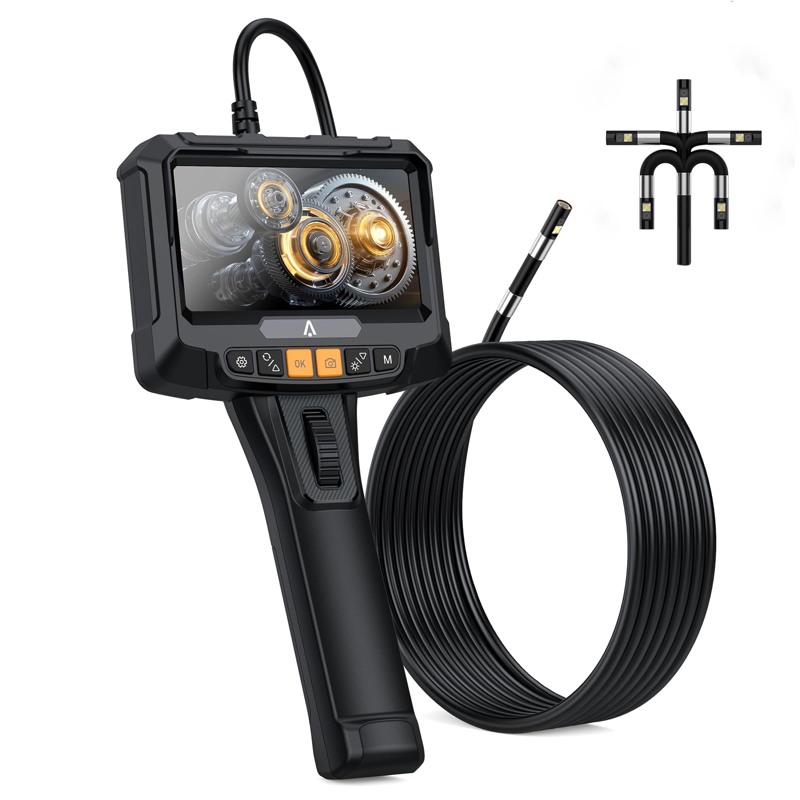 Danolapsi Dual Lens Industrial Endoscope Camera, Bi-Directional ...