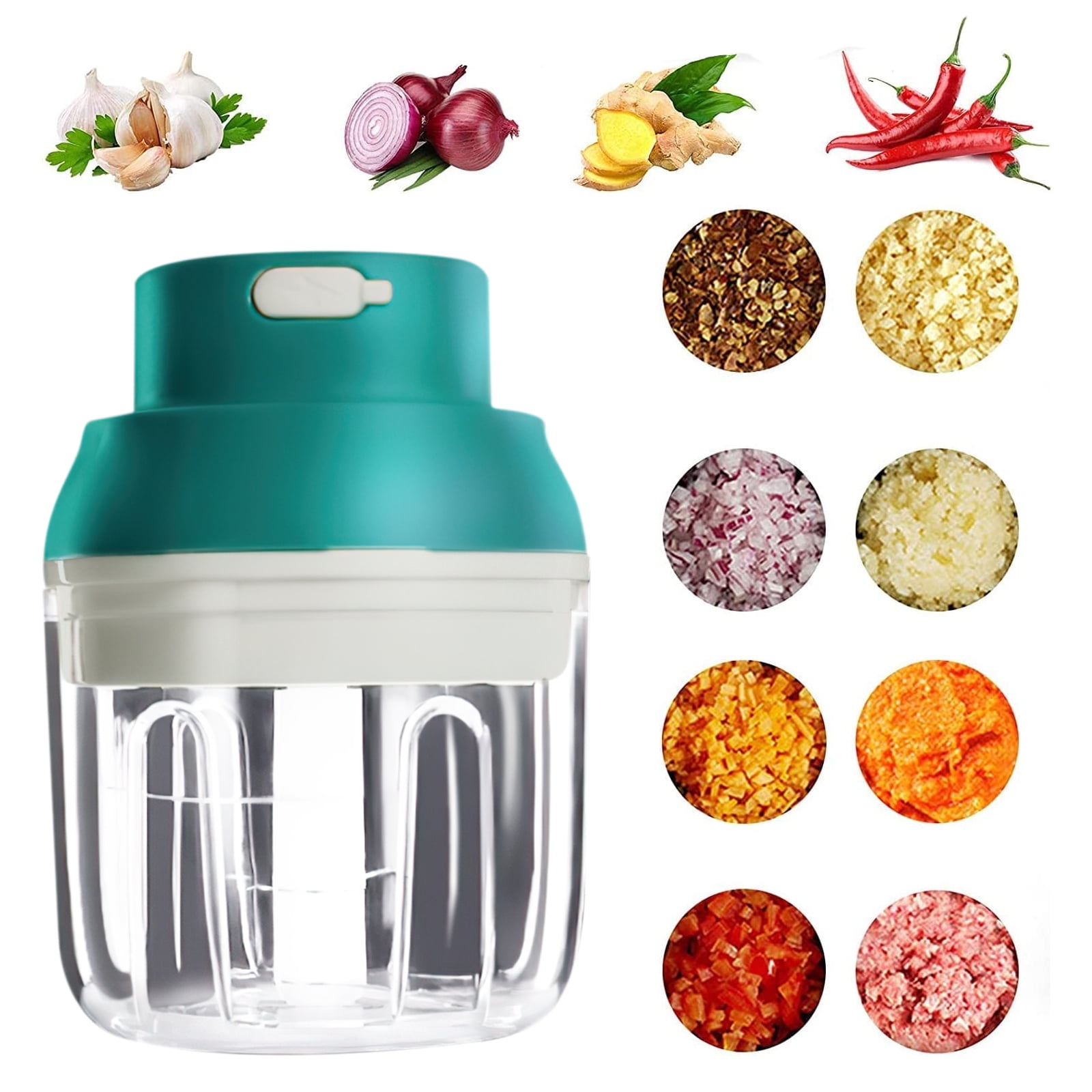 Danolapsi Electric Garlic Chopper, 250ML Mini Portable Veggie Chopper,Garlic Grinder Masher Food ...