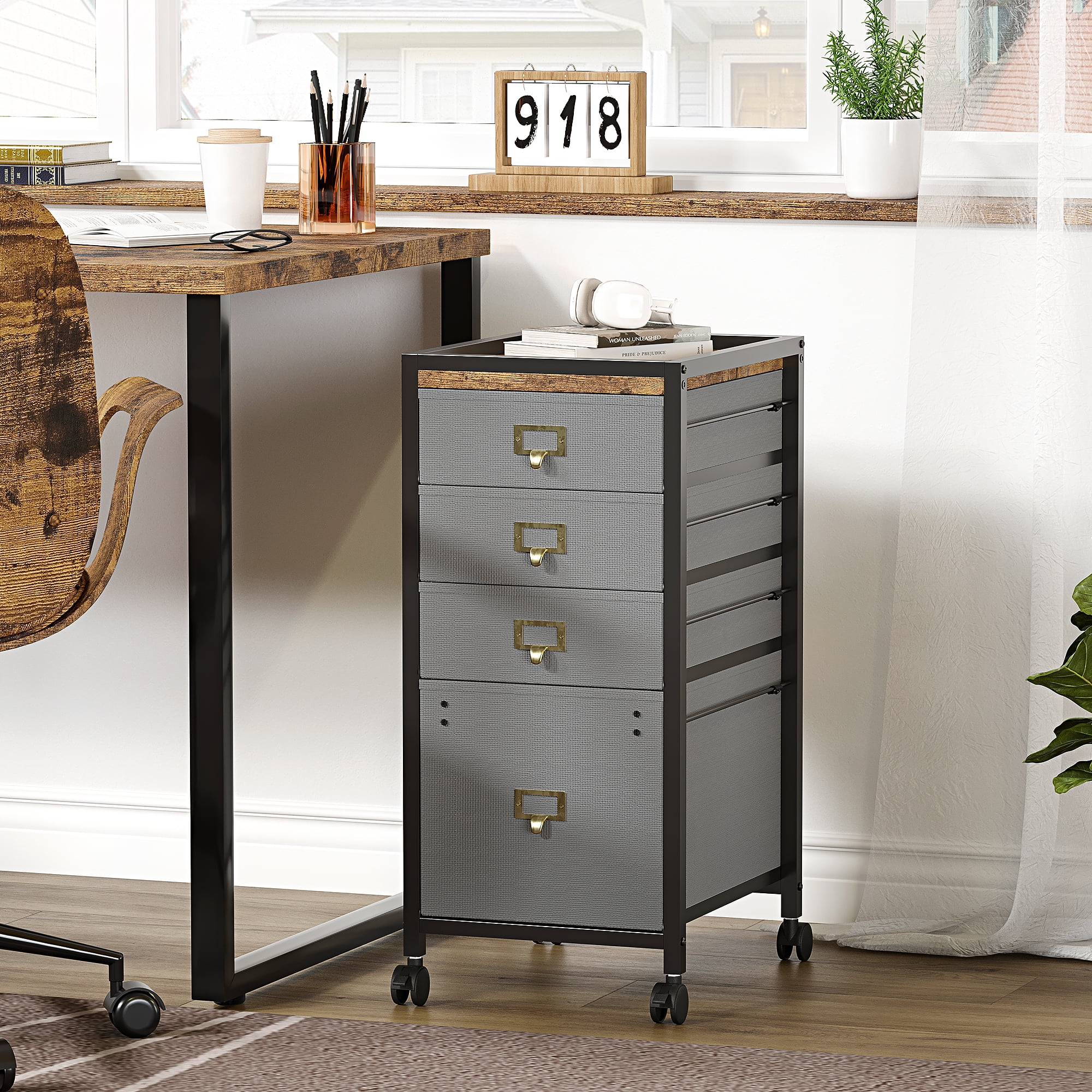 Danolapsi File Cabinets for Home Office,Mobile Filing Cabinet with 4 ...