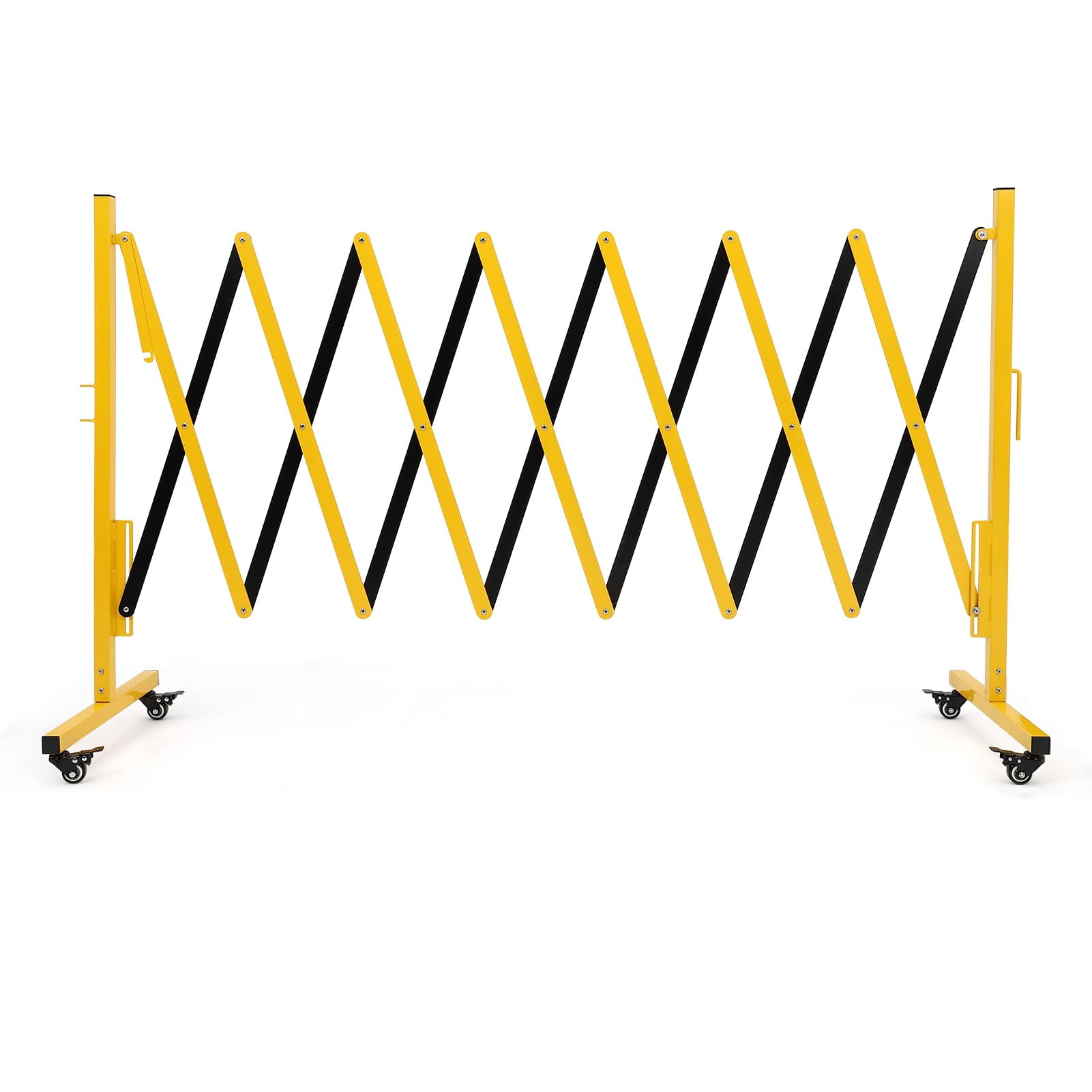 Danolapsi Industrial Expandable Metal Barricade, 11FT Mobile Safety Barrier Gate, Retractable ...