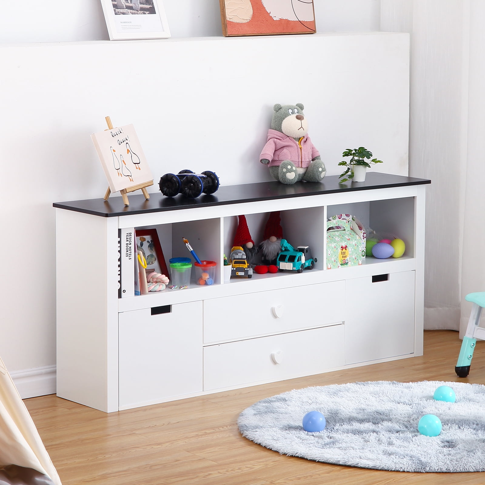 Danolapsi Kids Bookshelf and Toy Storage Kids Storage Shelf with ...
