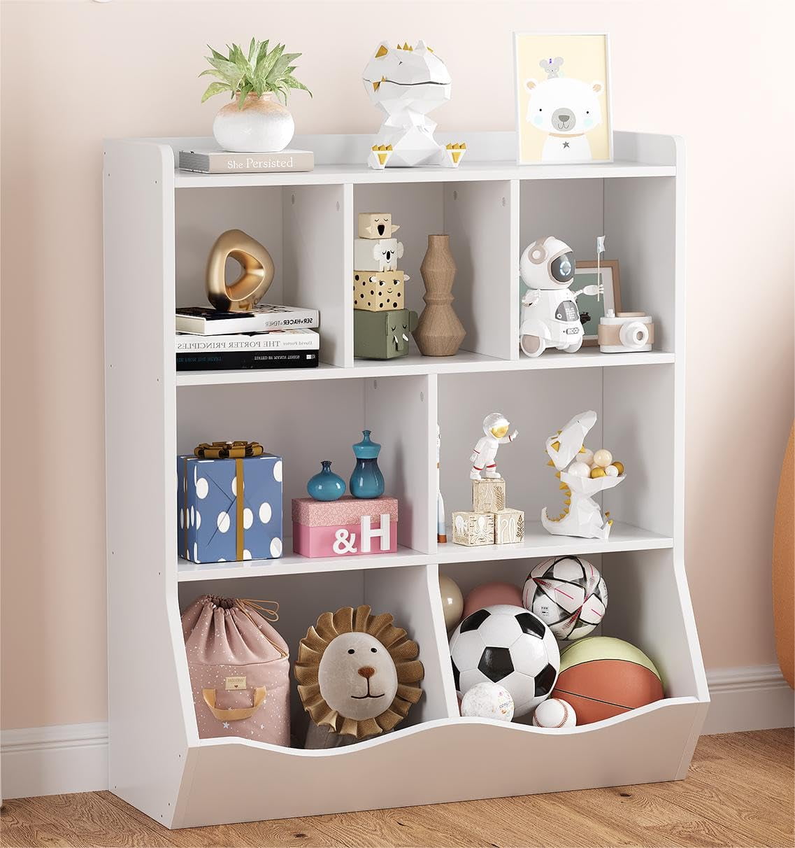 Danolapsi Kids Storage Organizer,3 Tier Children Bookcase and Bookshelf ...