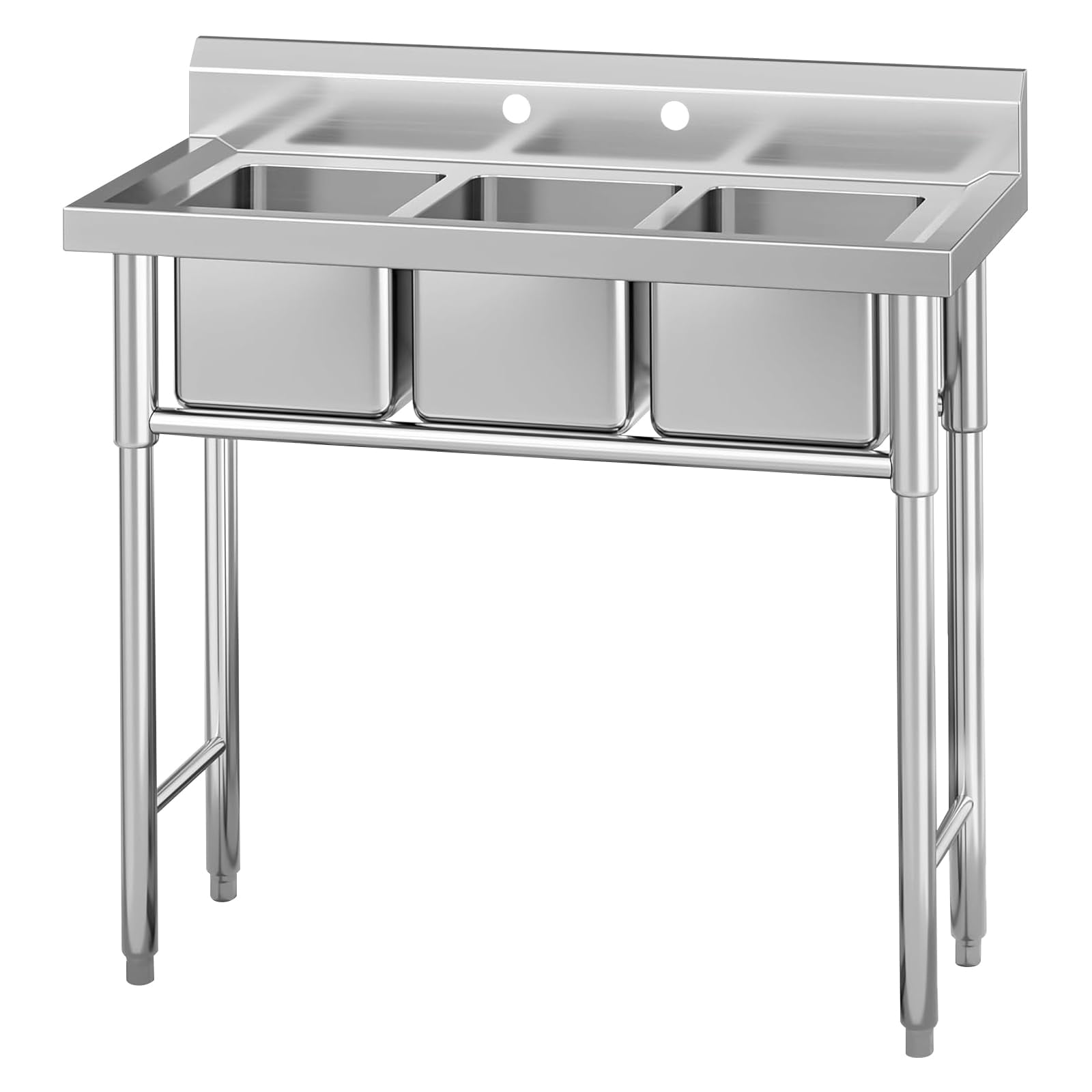 Danolapsi Kitchen Sink Stainless Steel 3 Compartment Freestanding ...
